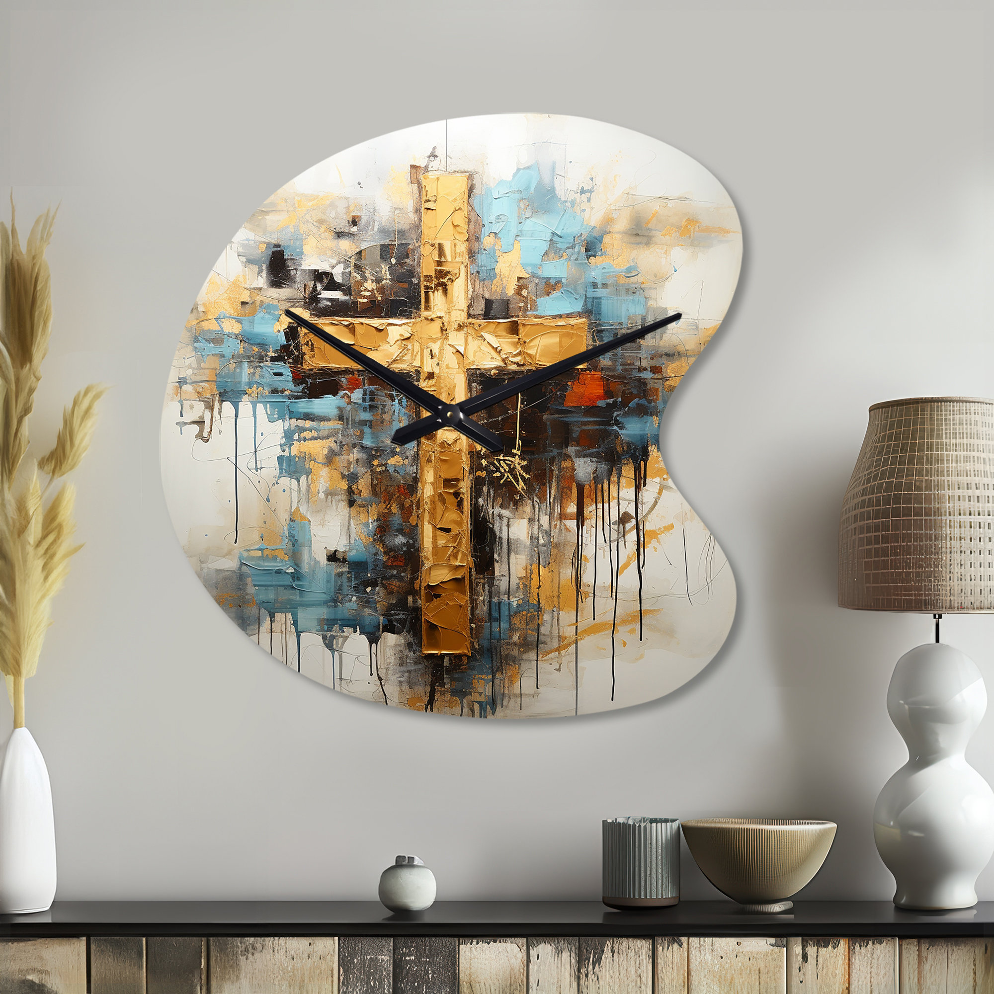 Design Art Divine Love Religious Cross III - Drop Shape Unique ...