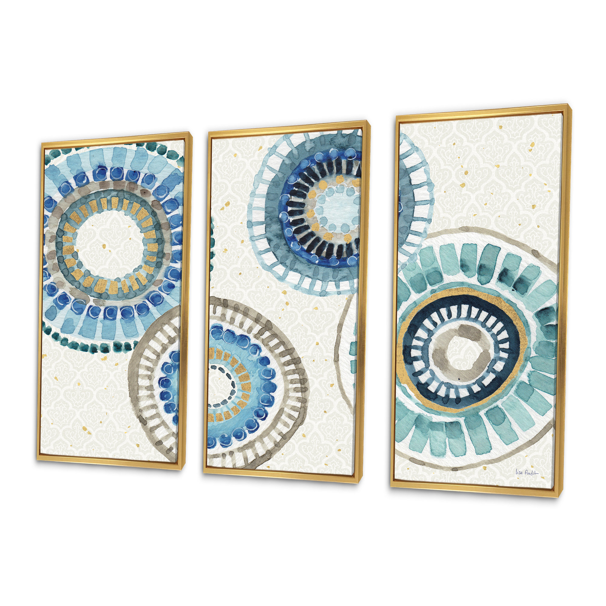 DesignArt Modern Gold Timetable II - Mid-Century Modern Framed Canvas ...