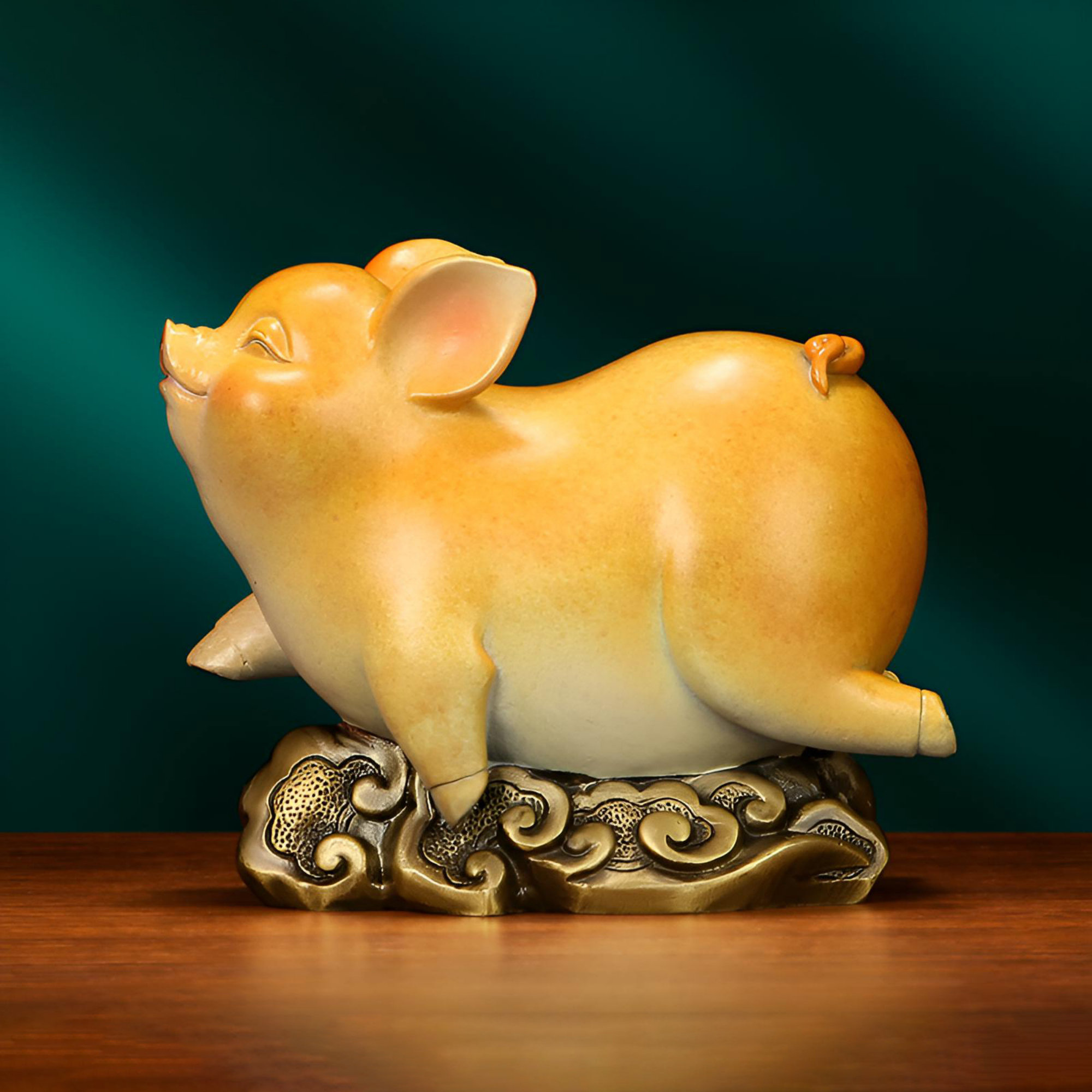 Trinx Polishing Brass Decorative Pig Sculpture - Stunning Decorative ...
