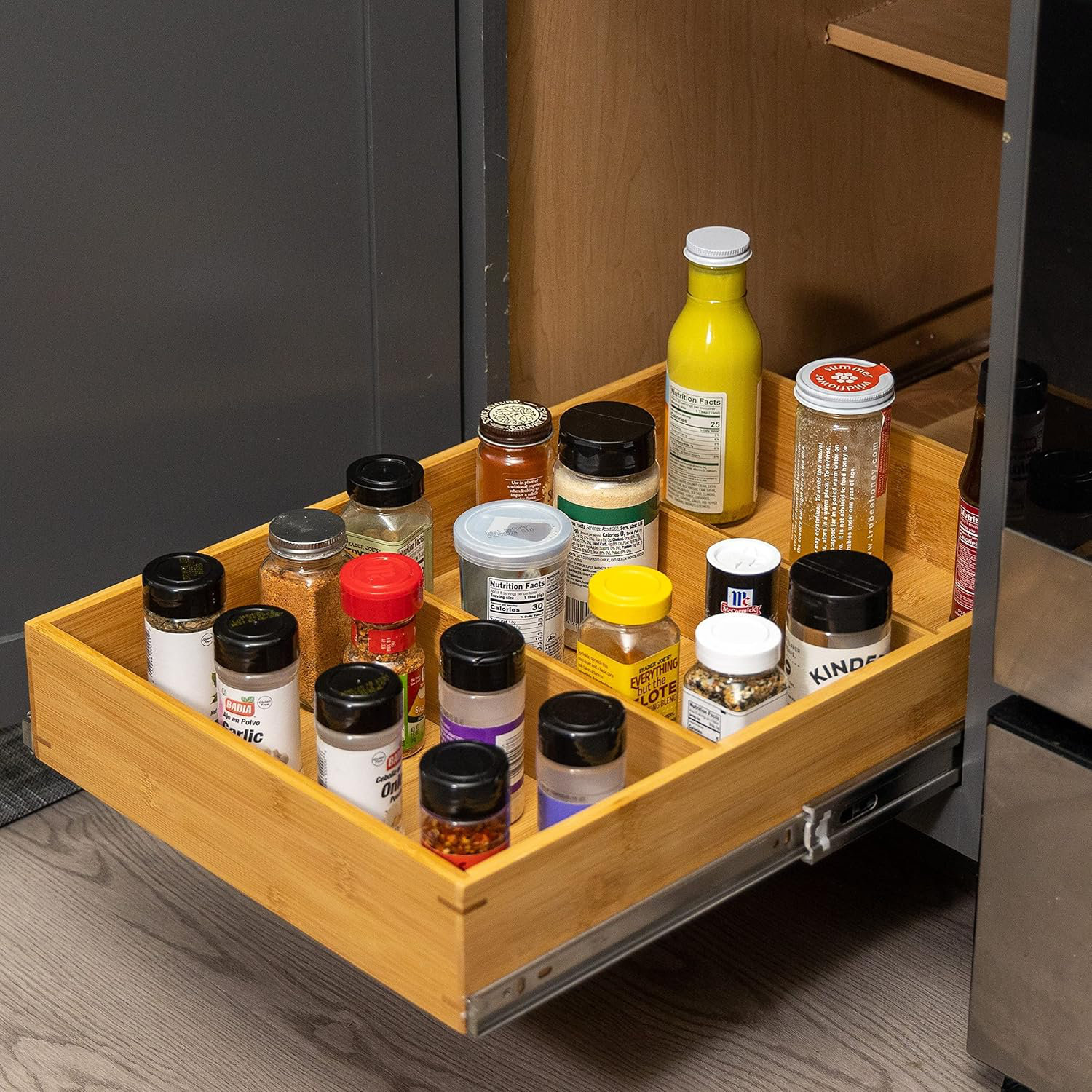 Corrigan Studio® Sliding Bamboo And Wood Storage Rack | Wayfair