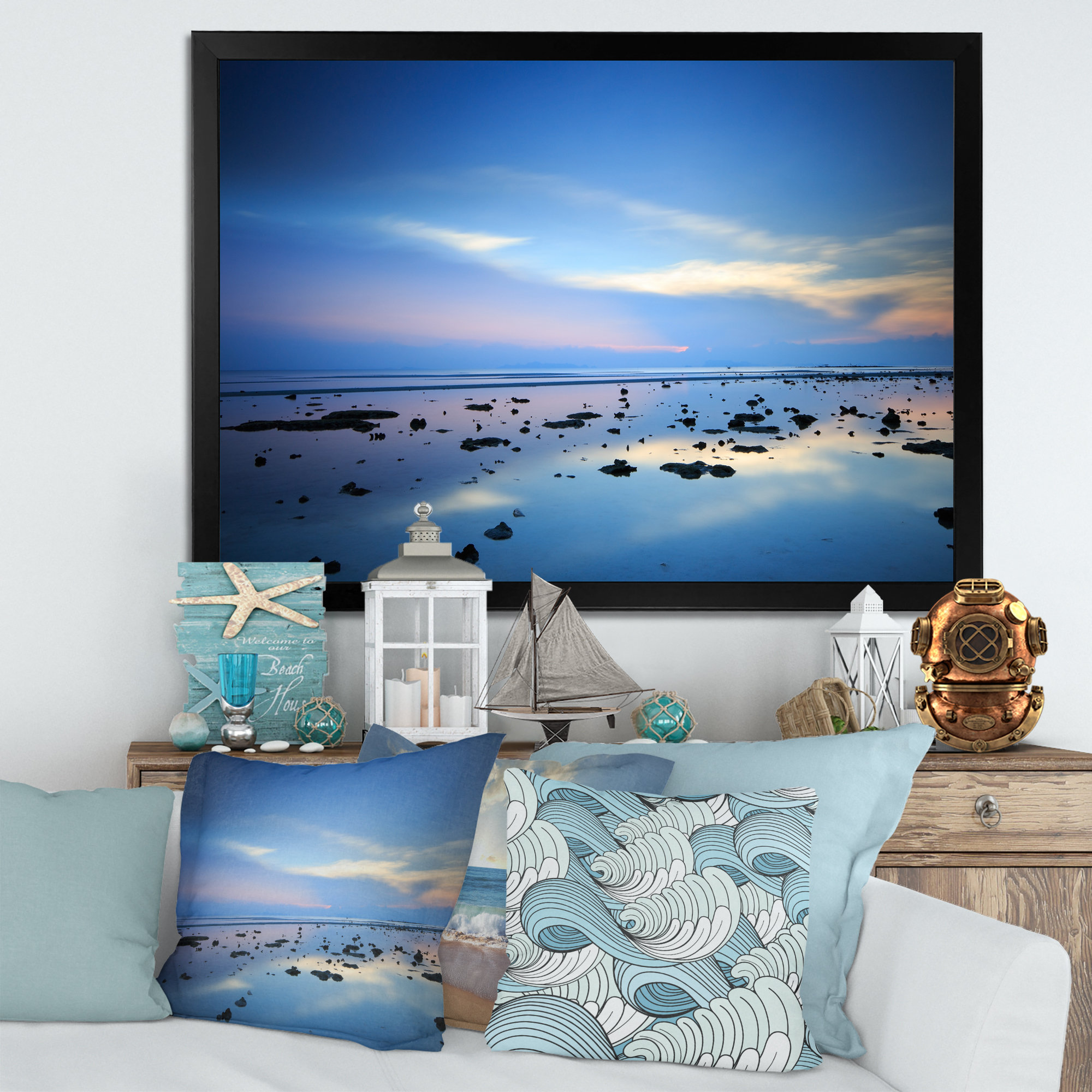 Highland Dunes Beautiful Tropical Blue Sky Landscape - Nautical ...