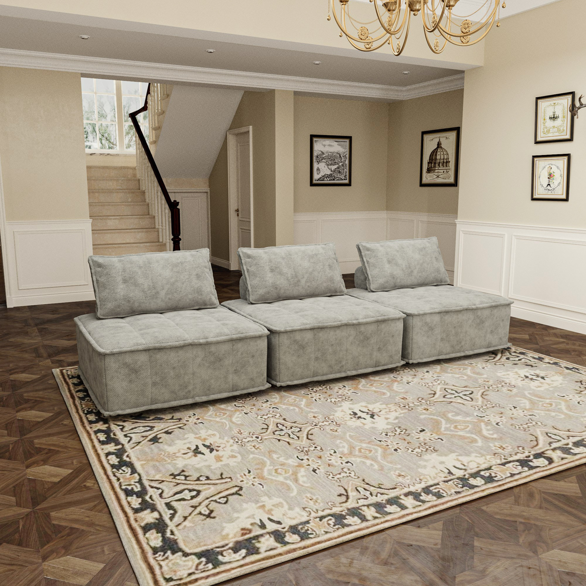 Latitude Run® 3-Piece Modular Sofa - oversized Sectional Couch for ...