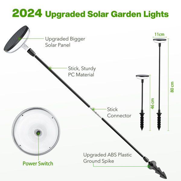 WdtPro Solar Lights Outdoor Garden, 31" Tall Solar Pathway Lights ...