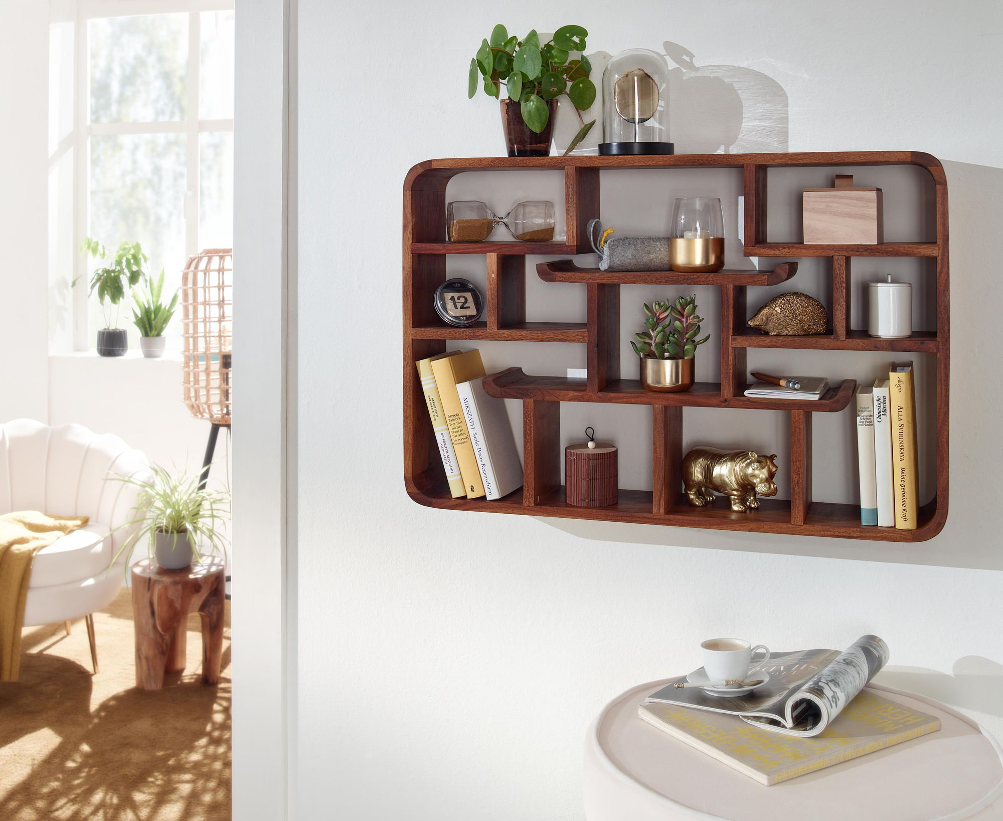 Union Rustic Belfrey 12 Piece Sheesham Solid Wood Accent Shelf ...