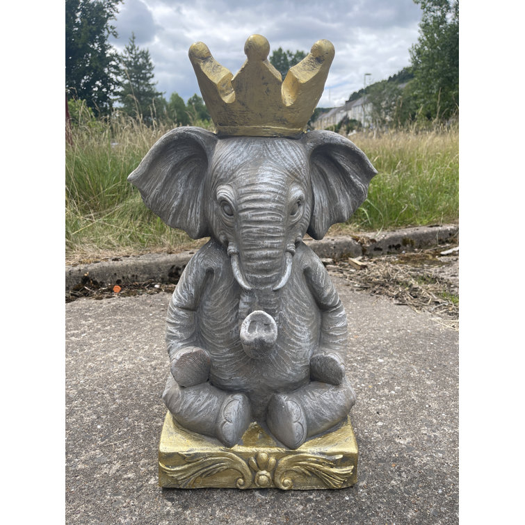 Wire Lamps Elephant Animals Fiberstone Garden Statue | Wayfair.co.uk