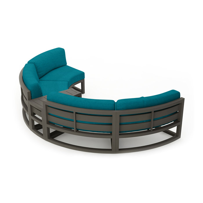 Joss & Main Bergeron Outdoor Curved Patio Sectional with Sunbrella ...
