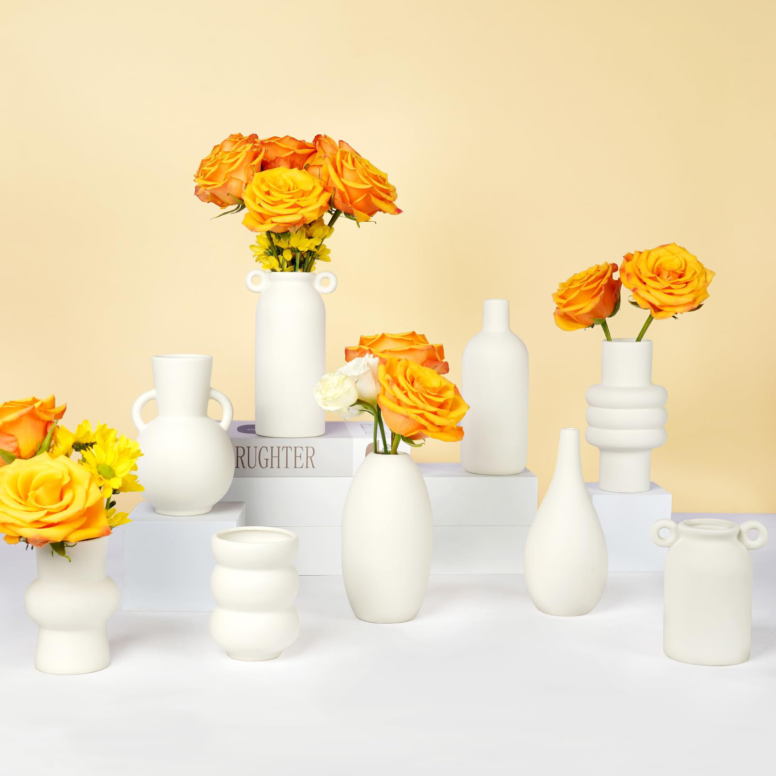 Latitude Run® 9pcs Ceramic Vases Small Ceramic Vases For Flowers ...