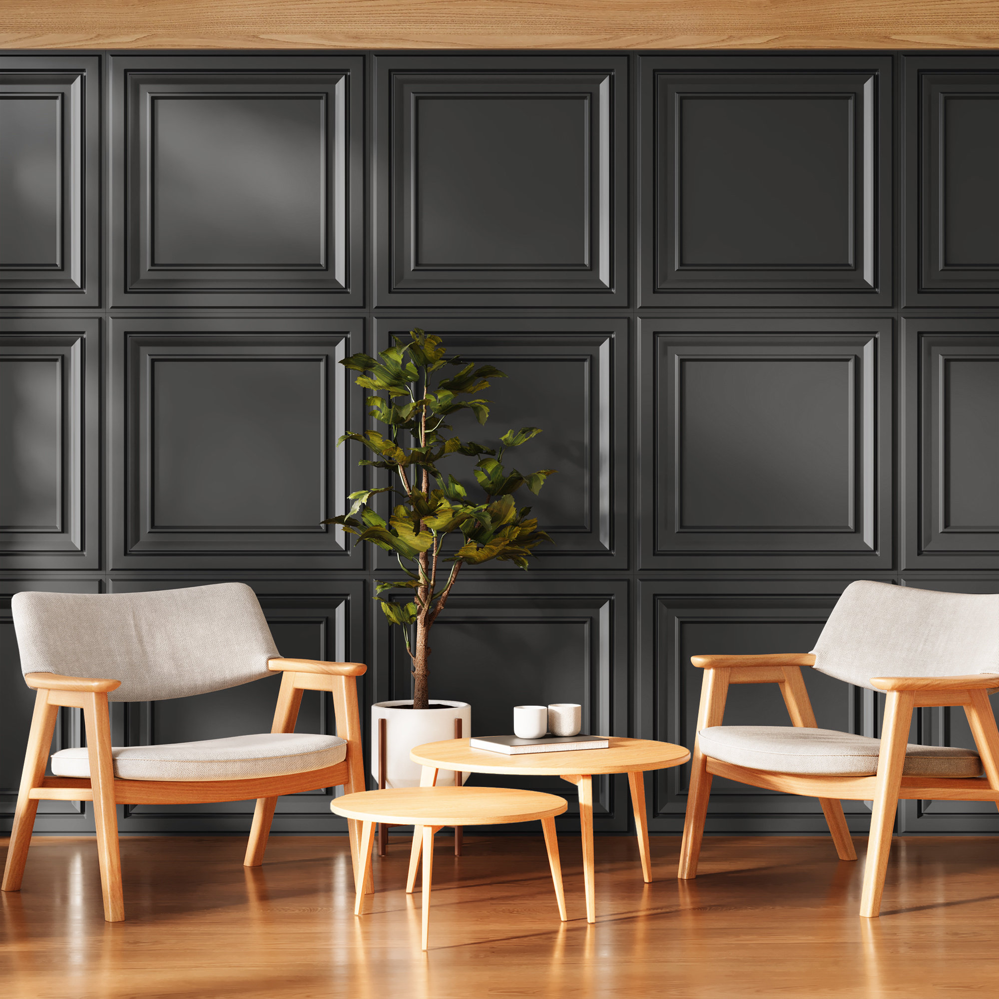 Red Barrel Studio® PVC Ceiling Tiles, 2x2 Feet Glue Up Plastic Sheet in ...