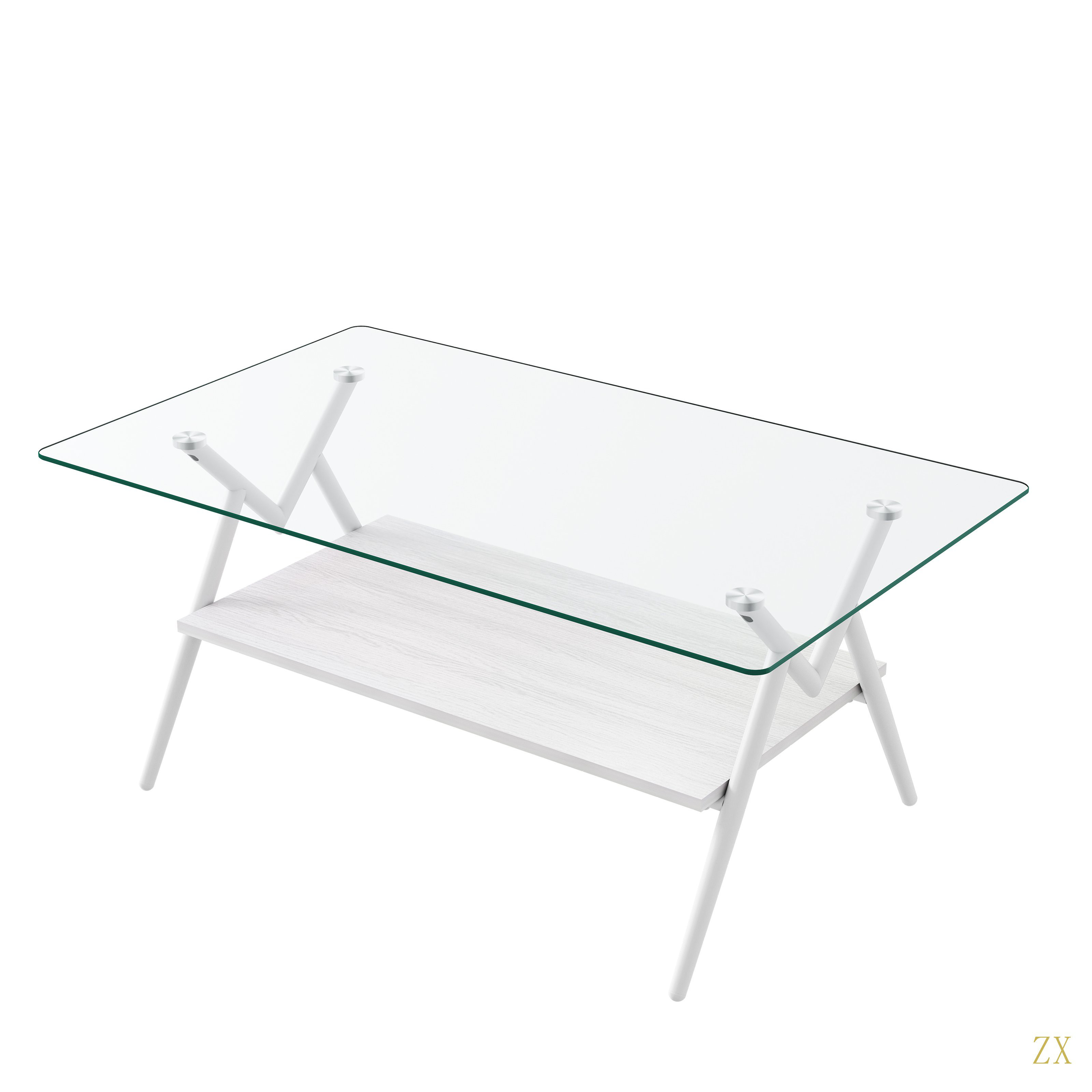 George Oliver Coffee Table And End Tables Set Of 3, Tempered Glass ...