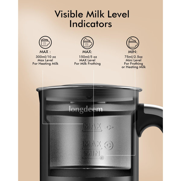 LONGDEEM Stainless Steel Automatic Milk Frother & Reviews | Wayfair