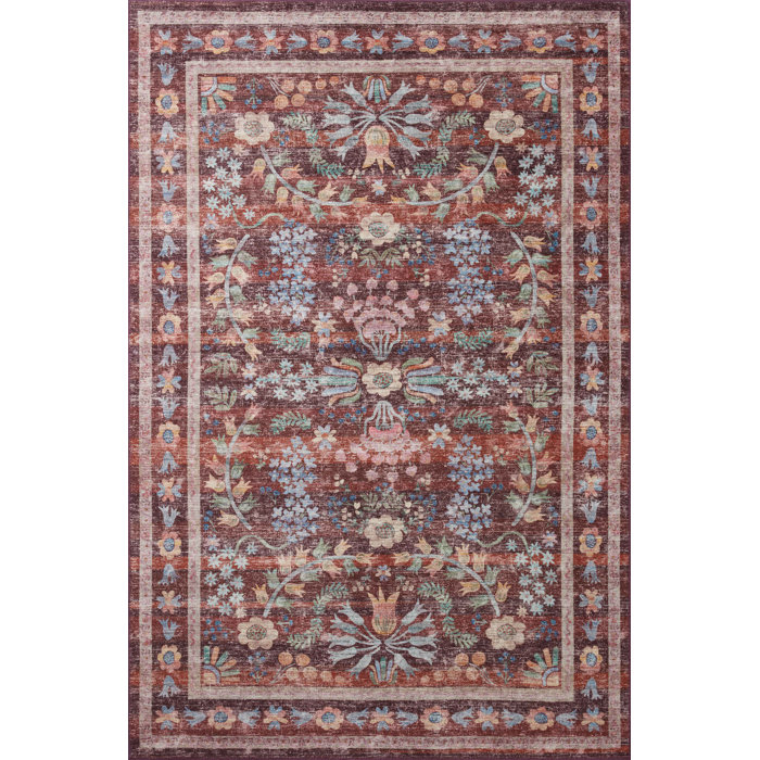 Rifle Paper Co. X Loloi Maison Frances Red 8'-4" X 11'-6" Area Rug ...