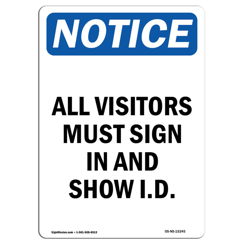SignMission All Visitors Must Sign | Wayfair