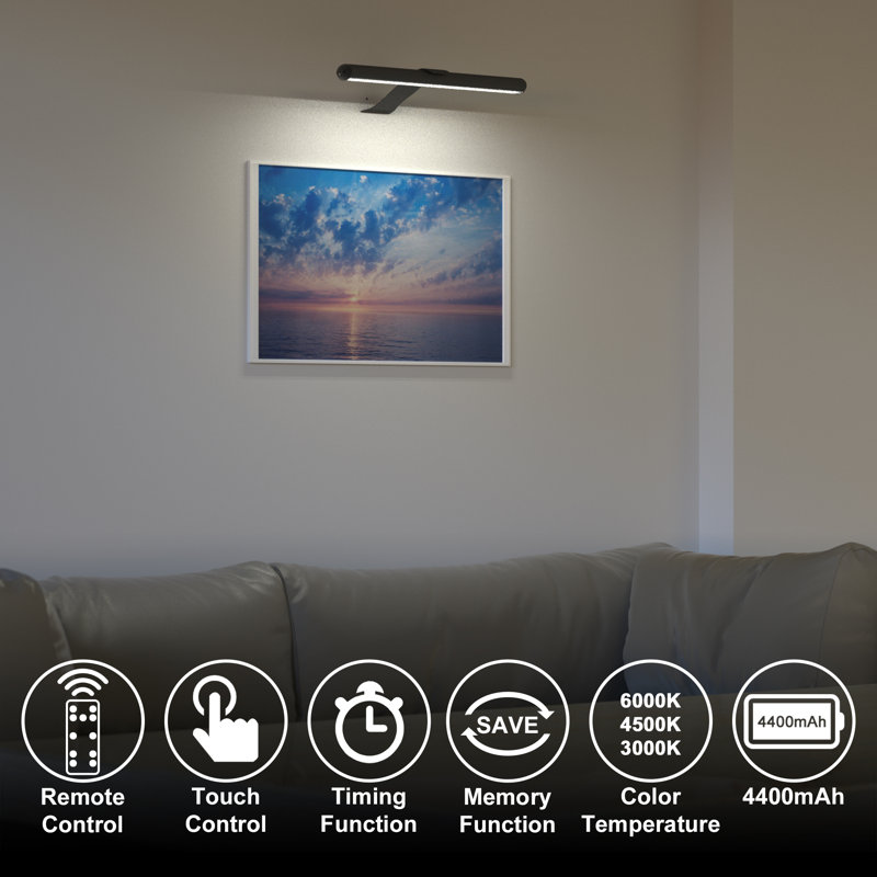 Wrought Studio™ 7.67'' Dimmable LED Wall Mounted Picture Light with ...