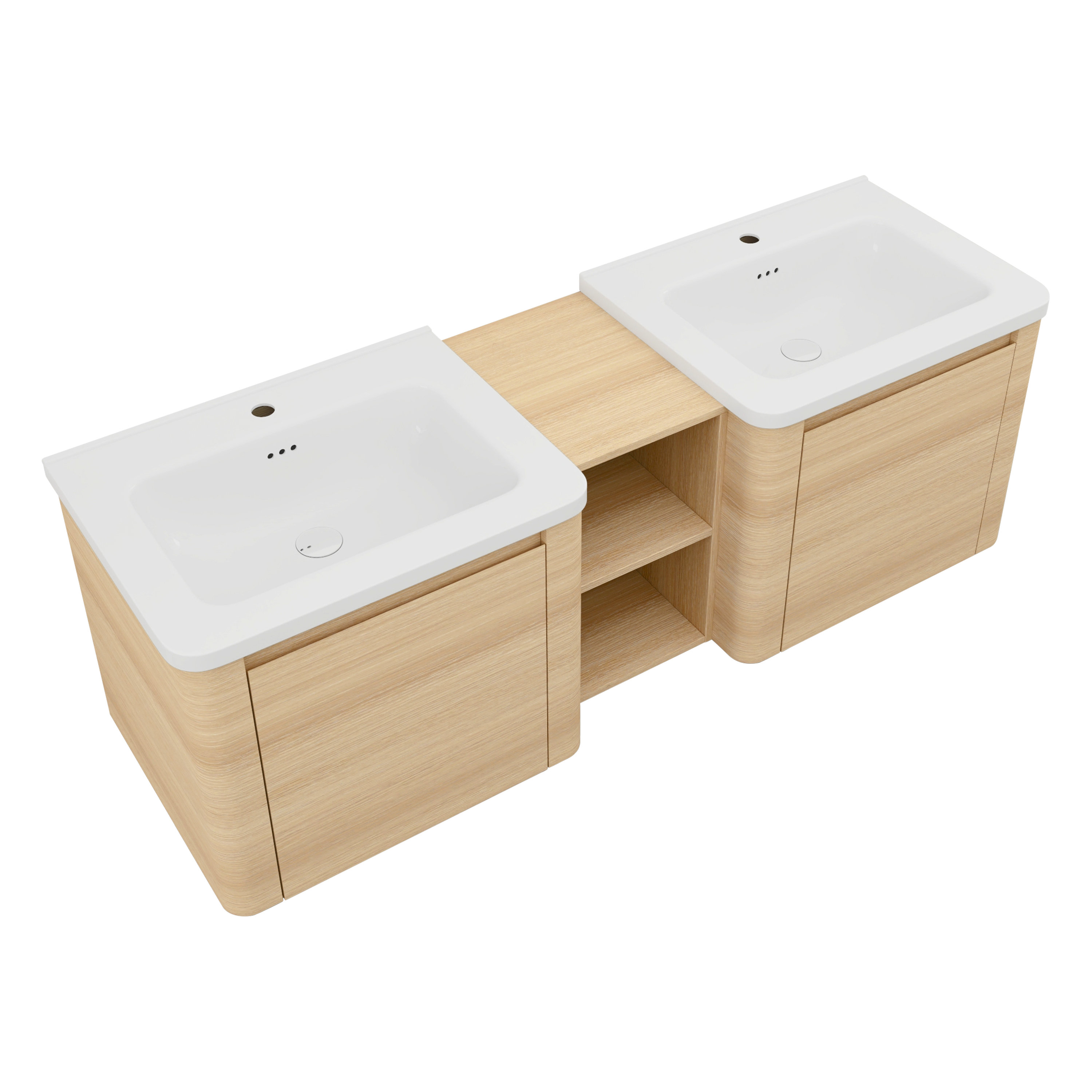 NFusion Tilson Wall-Mounted Bathroom Vanity with Ceramic Sink & Storage ...