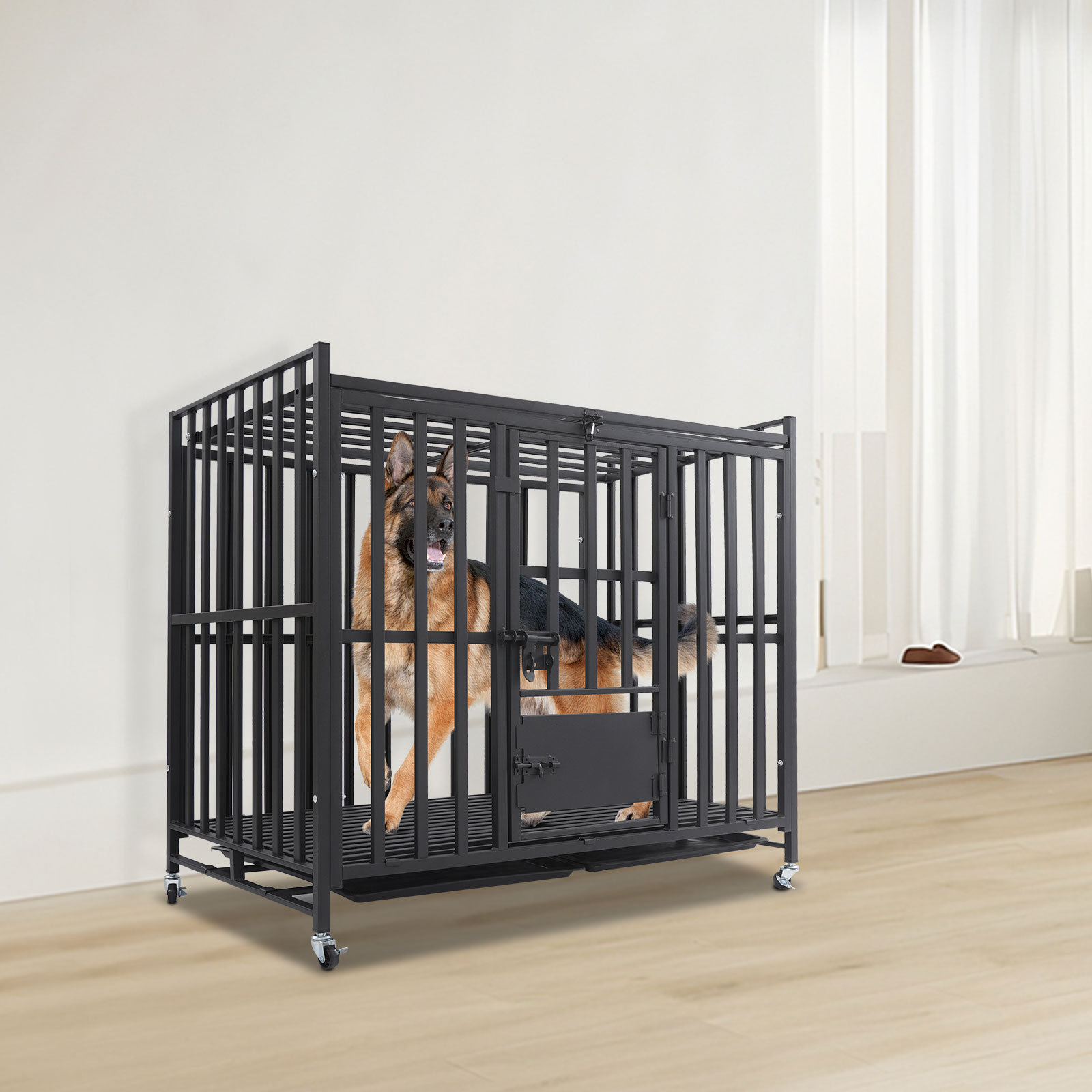 Ophelia & Co. Large Dog Cage With Wheels | Wayfair