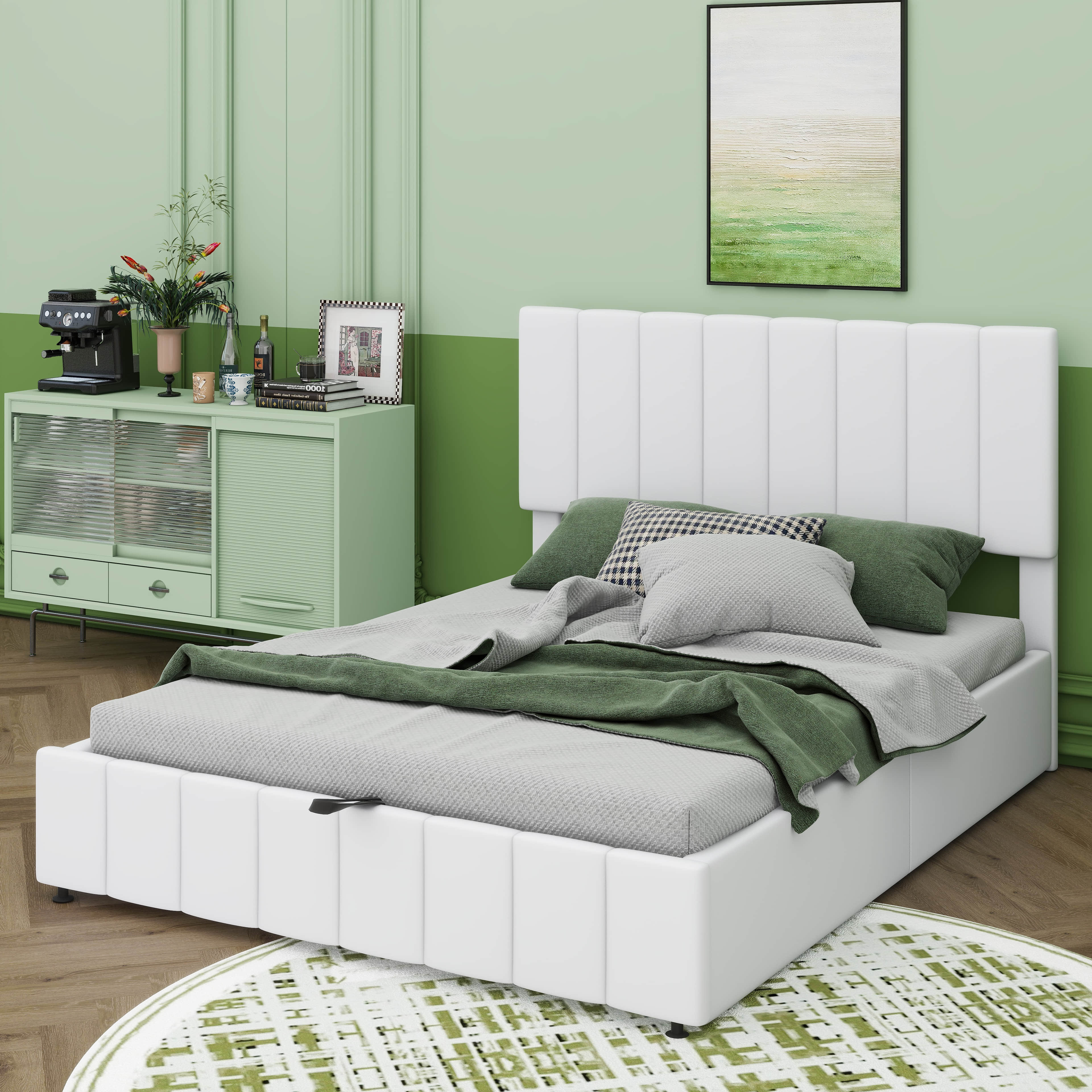 Latitude Run® Luxurious Upholstered Platform Bed With Hydraulic Lift ...