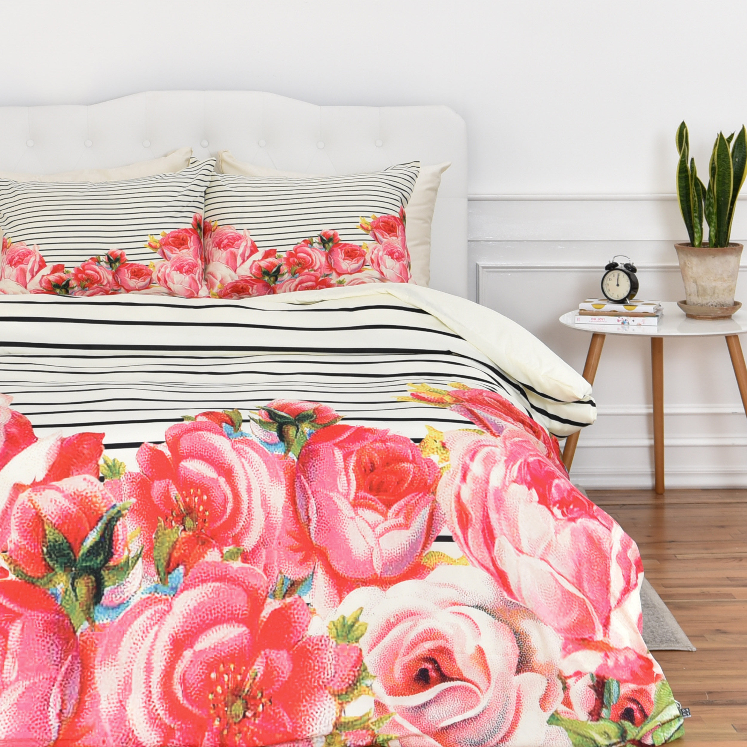 Deny Designs Allyson Johnson Bold Floral and Stripes Duvet Cover Set ...