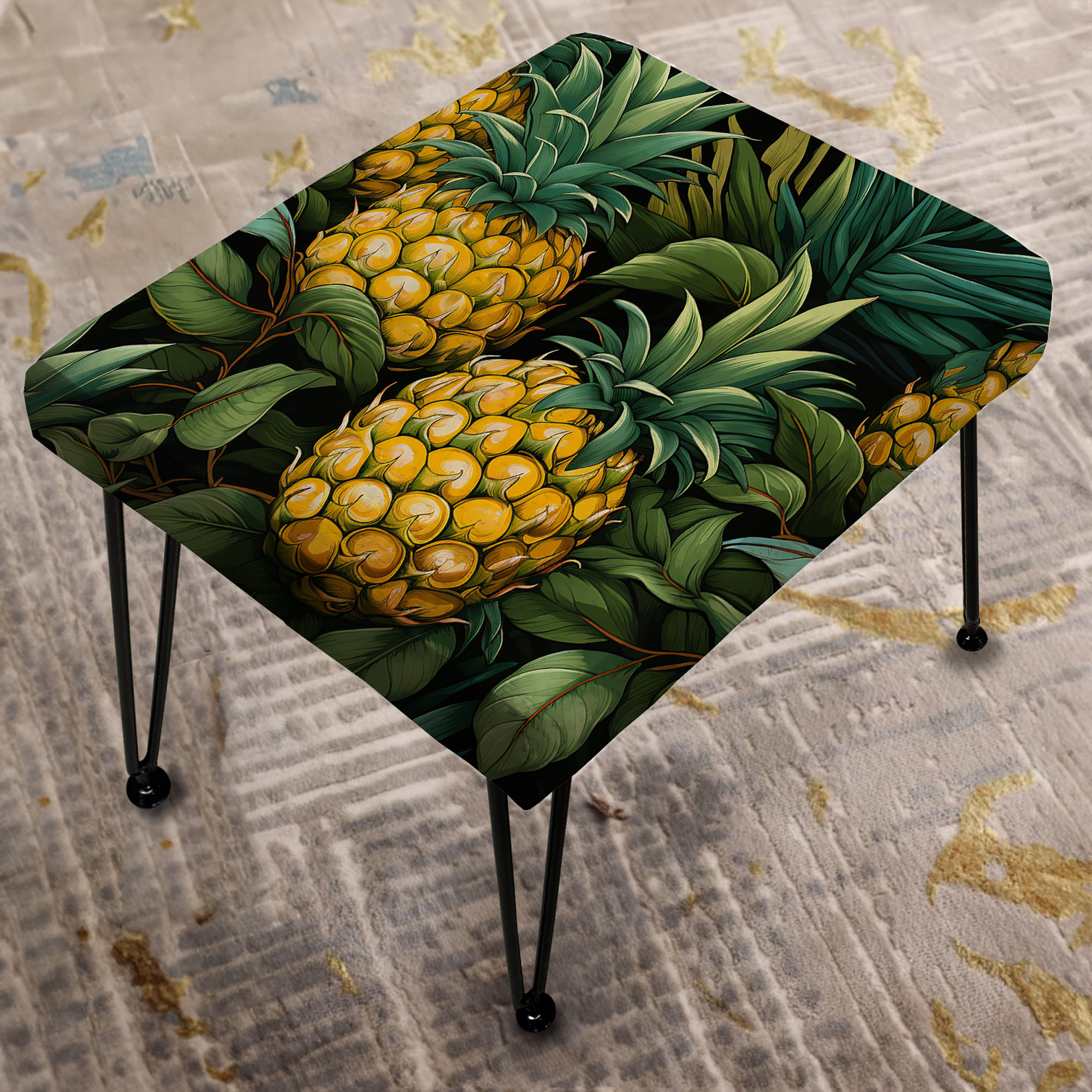 Design Art Pineapple Delight Tropical Pattern - Tropical Rectangle ...