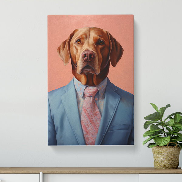 Happy Larry Labrador Retriever in a Suit Painting No.4 | Wayfair.co.uk