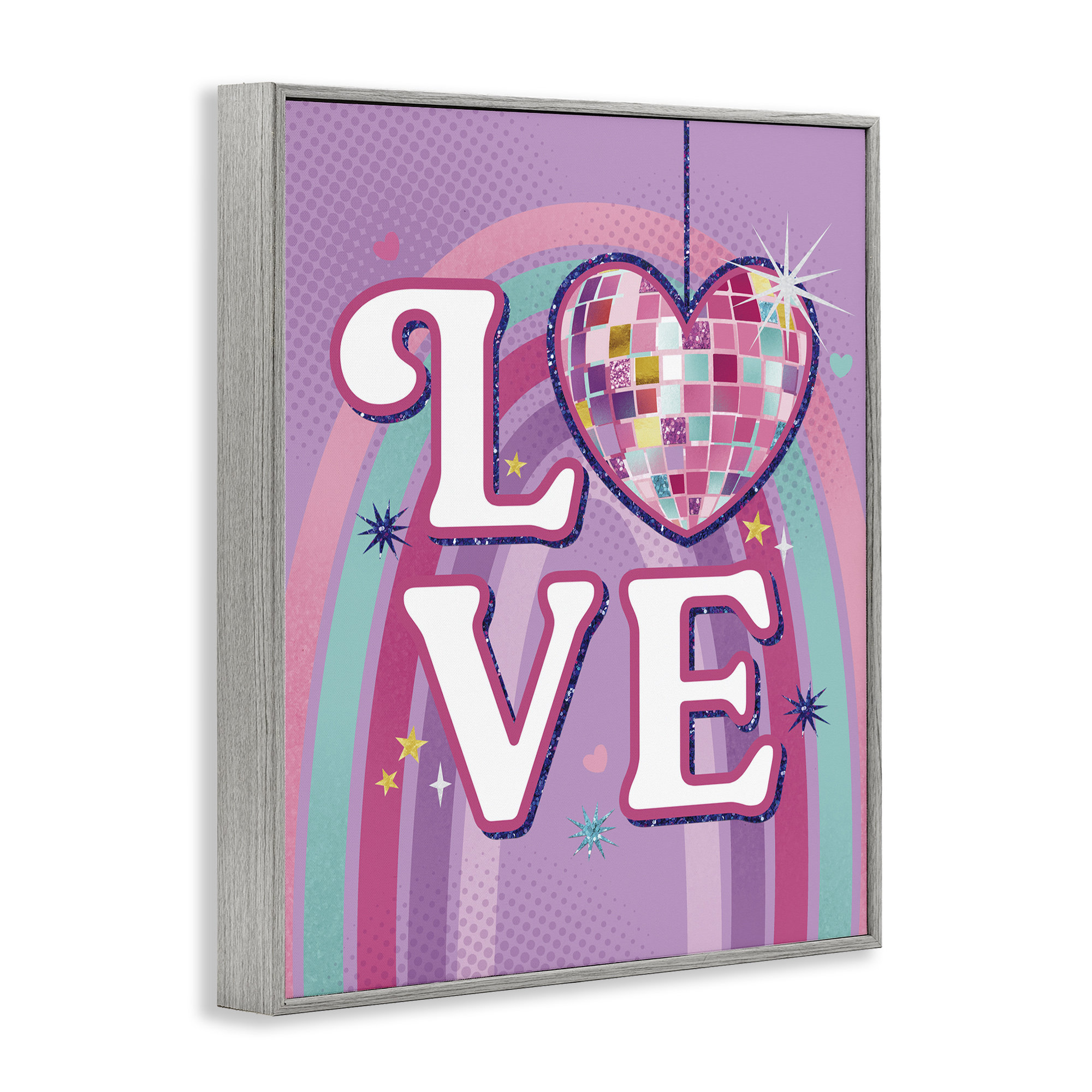 Mercer41 Love Disco Heart Rainbow Framed Giclee, design by Courtney ...
