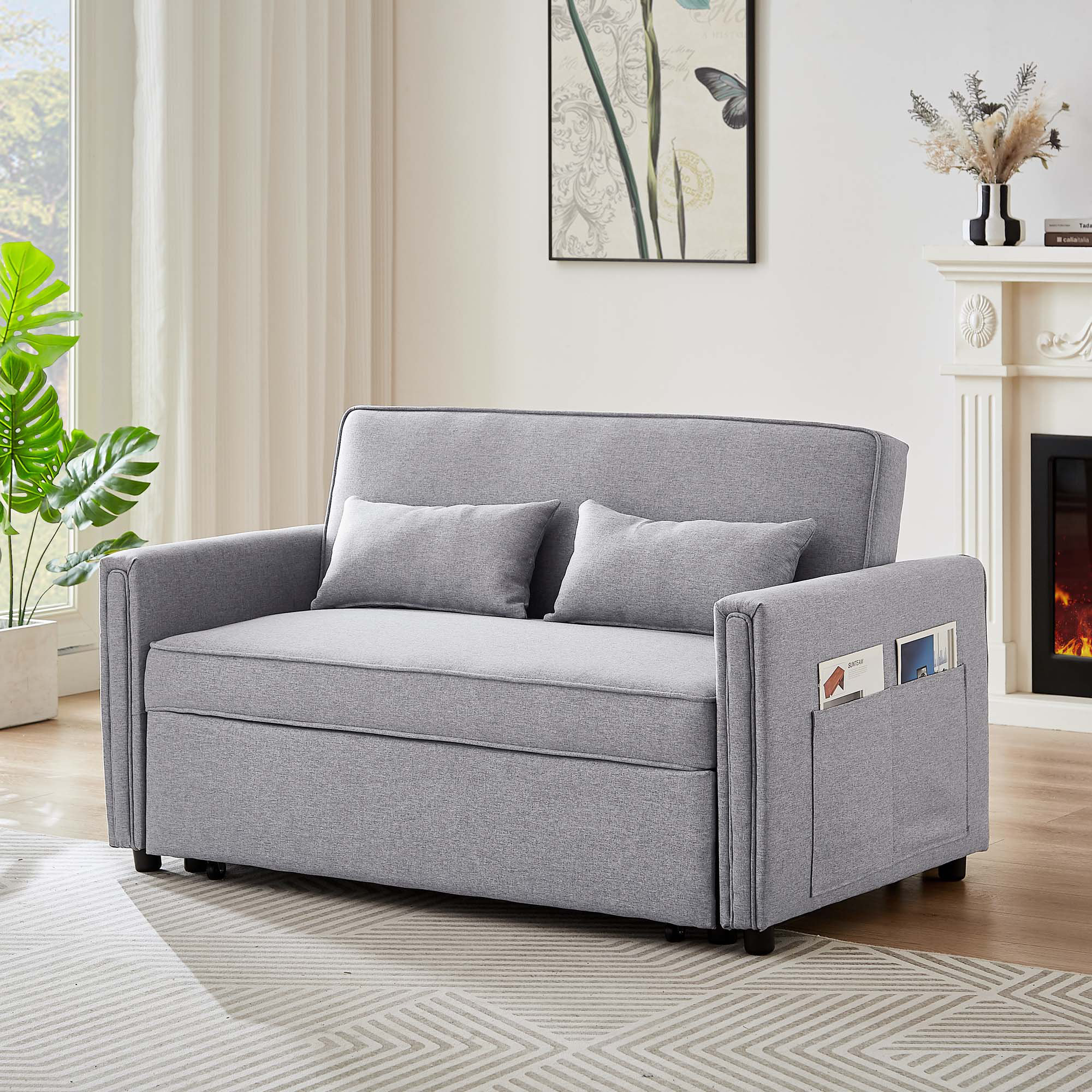Latitude Run® Modern Convertible Loveseat Sleeper Sofa Couch With ...