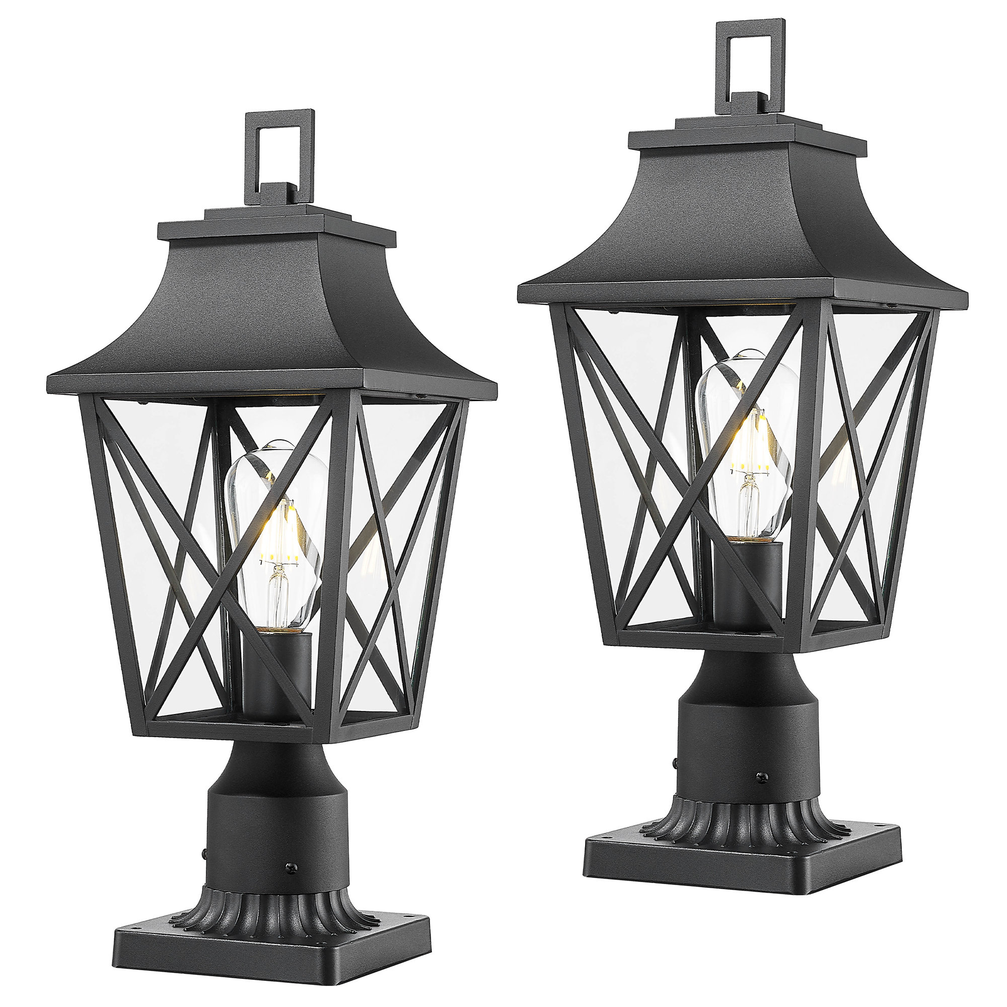 Red Barrel Studio® Black Outdoor Post Lights (2-Pack) – Hardwired ...