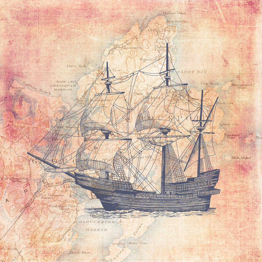 Breakwater Bay 'Traveling Maps and Sailing Ship' Graphic Art on Wrapped ...