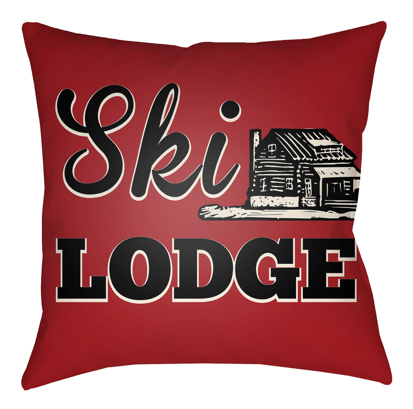 Livabliss Lodge Cabin Ski Lodge Ski Lodge Indoor/Outdoor Throw Pillow ...