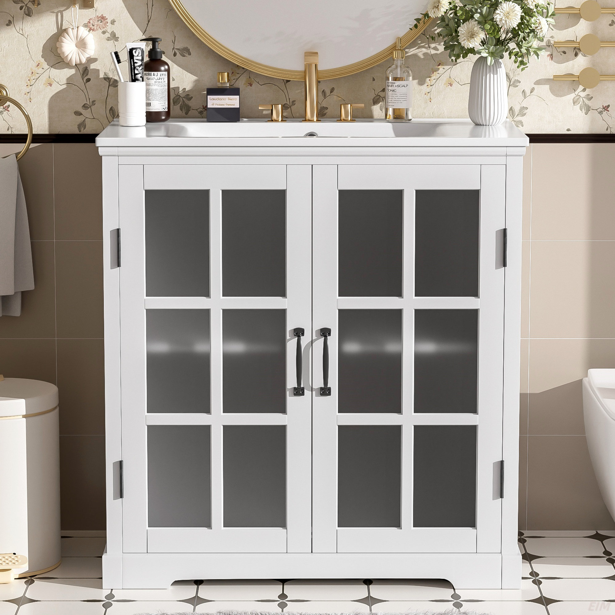 Winston Porter 30" Modern Bathroom Vanity With Ceramic Sink, Bathroom ...