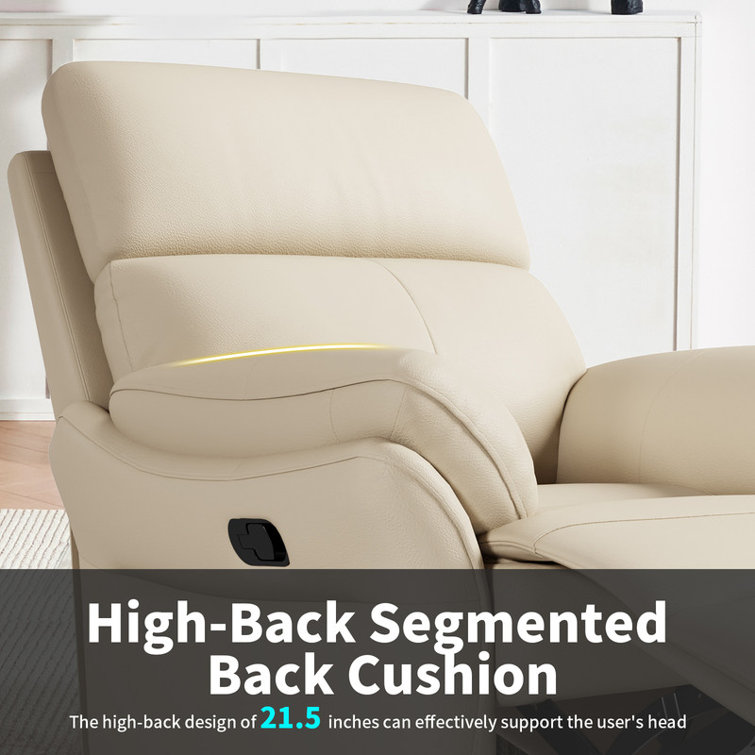 Latitude Run® Latari 33'' Top Genuine Leather Manual Standard Recliner ...