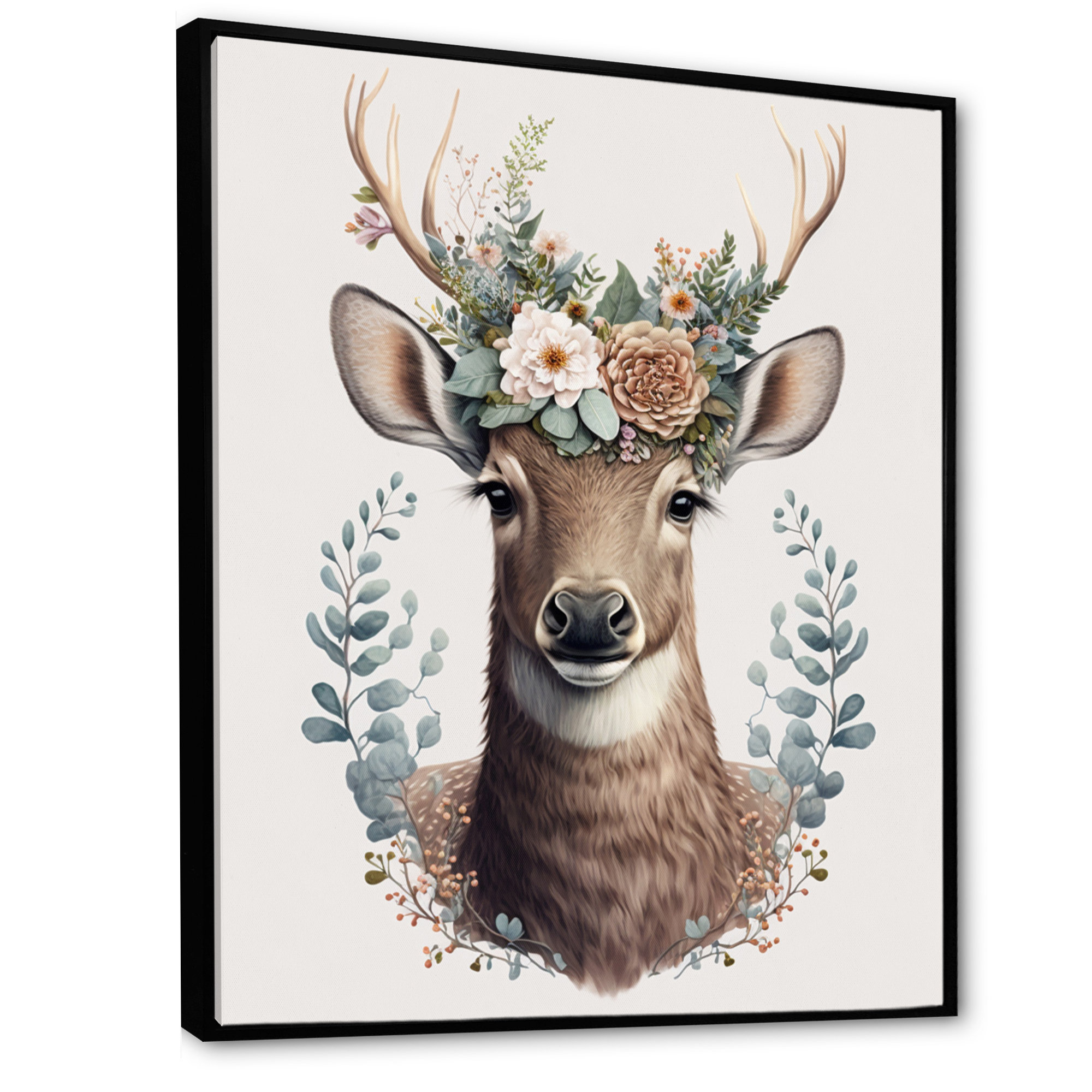 Trinx Cute Baby Caribou With Floral Crown V " Cute Baby Caribou With ...