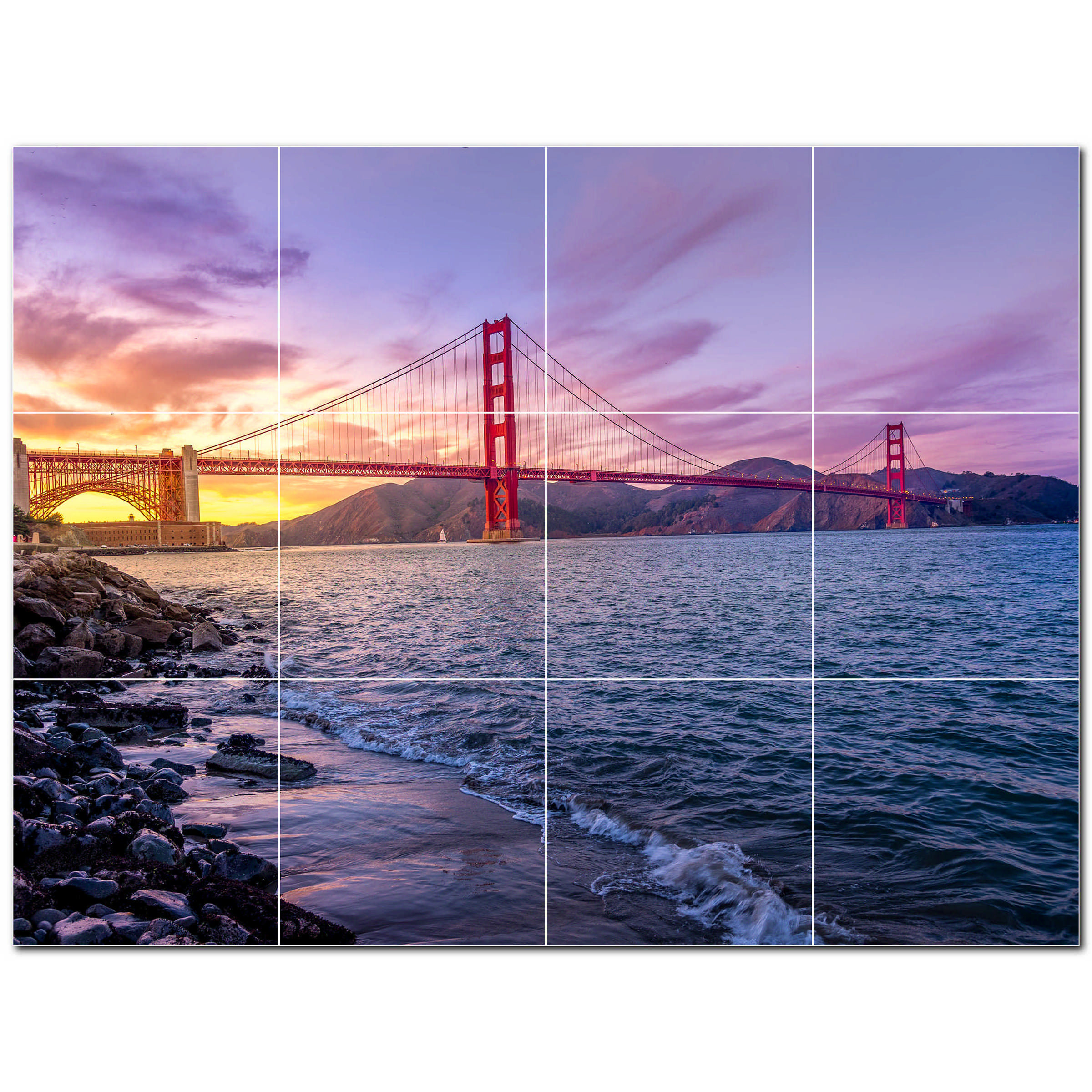 Picture-Tiles.com 32" x 24" Ceramic Bridge Photo Decorative Mural Tile ...