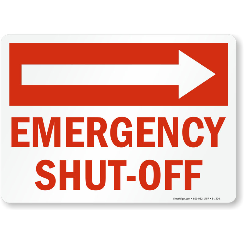 SmartSign Emergency Shut-Off With Right Arrow 3M Reflective | Wayfair
