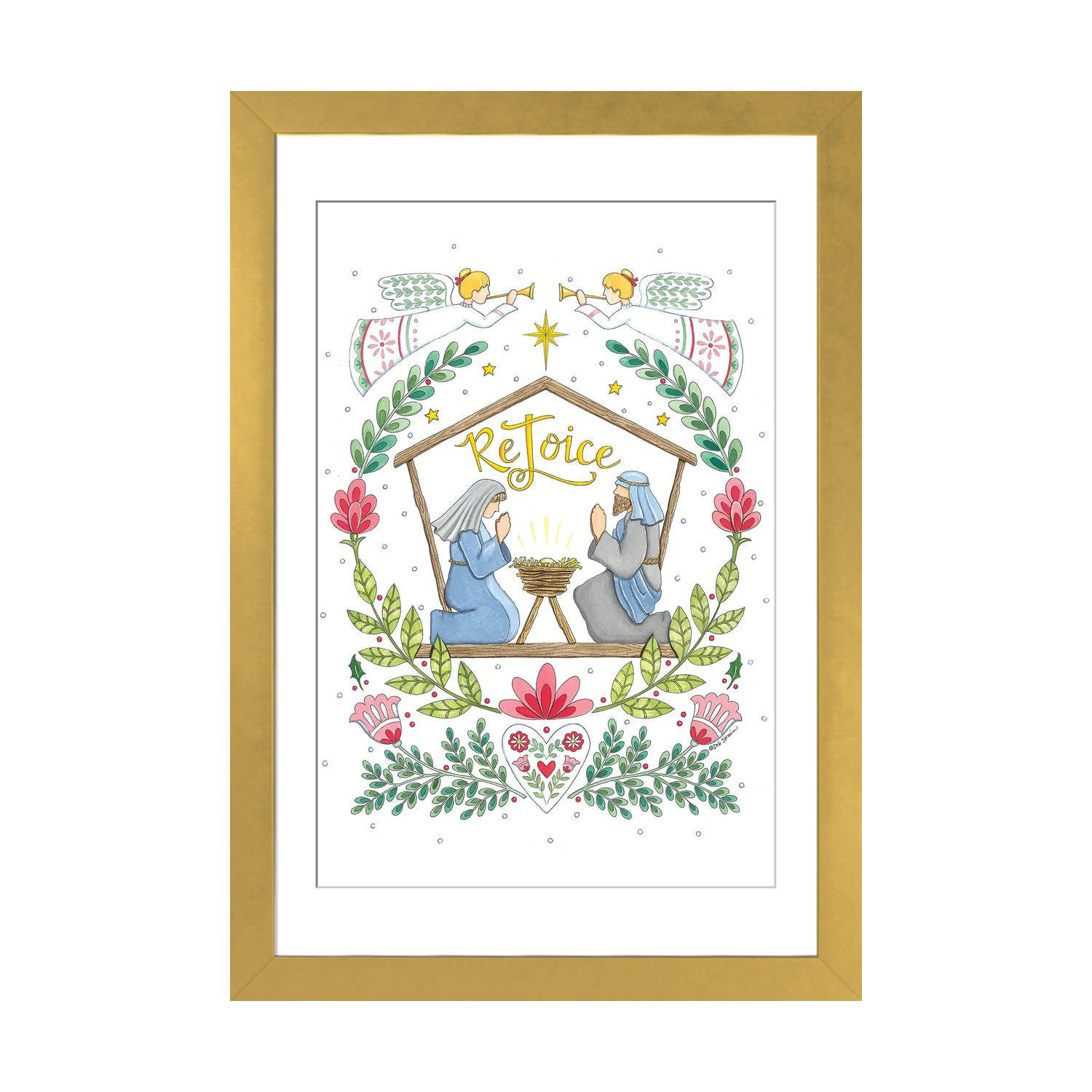 The Holiday Aisle® Rejoice Nativity - Wall Art Print - Framed Fine Art ...