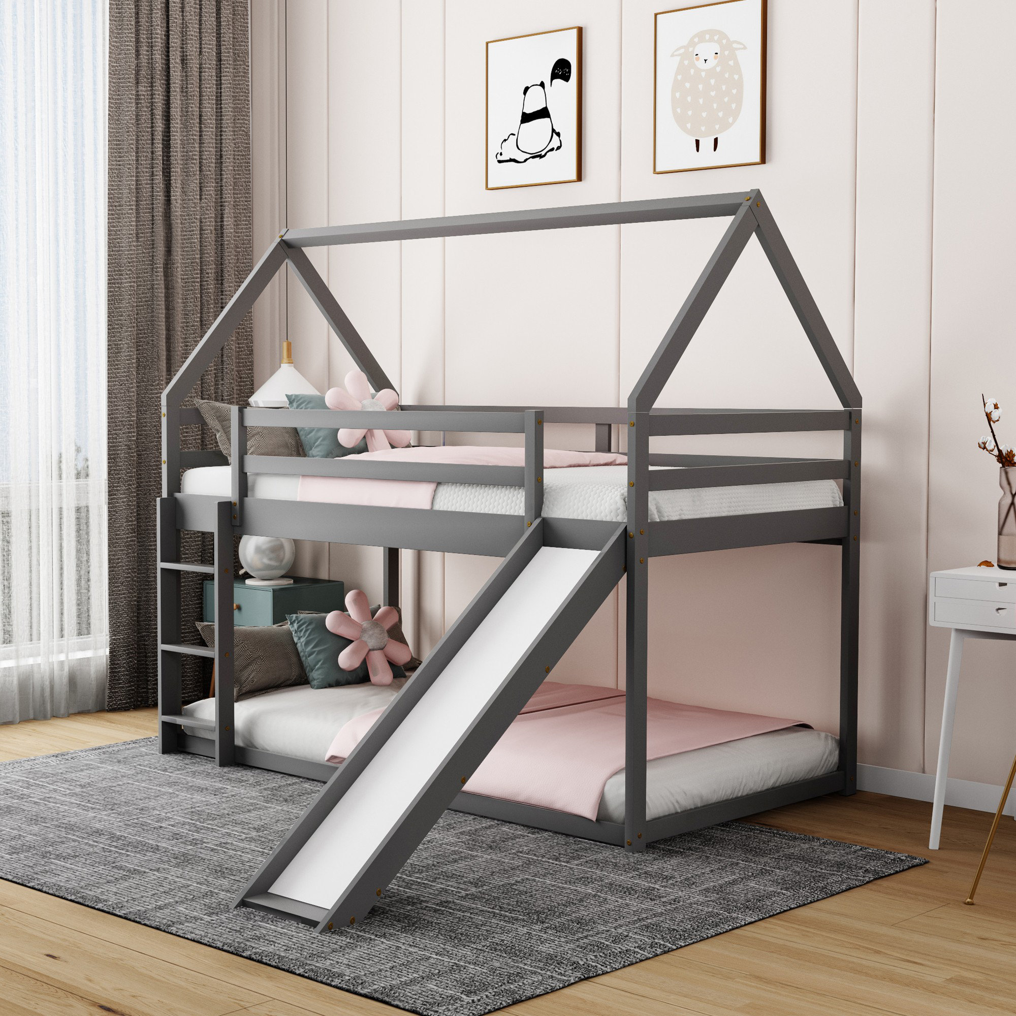 Harper Orchard Ambrette Twin over Twin Solid Wood Standard Bunk Bed by ...