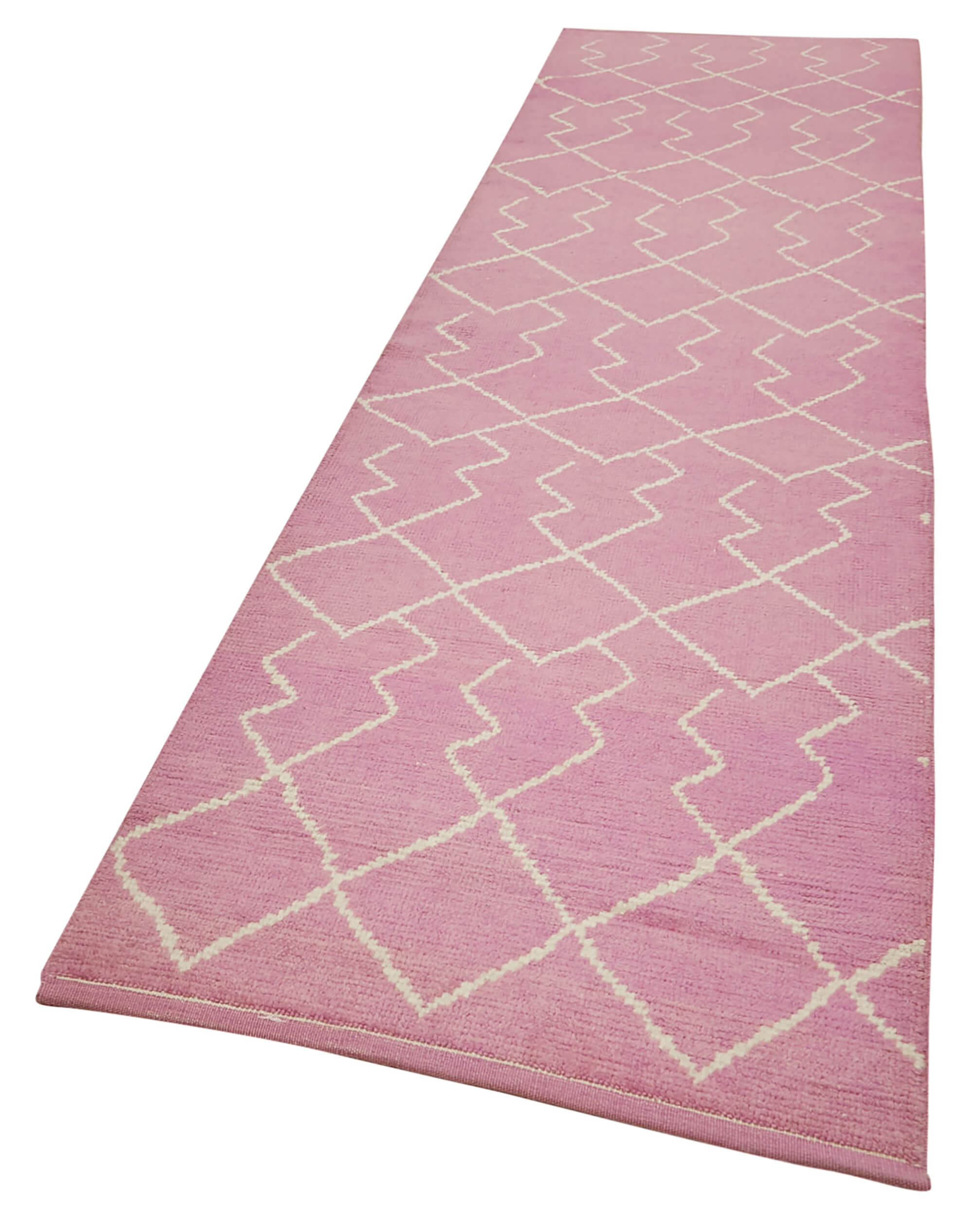 Union Rustic Madisun Pink Geometric Wool Handmade Area Rug | Wayfair