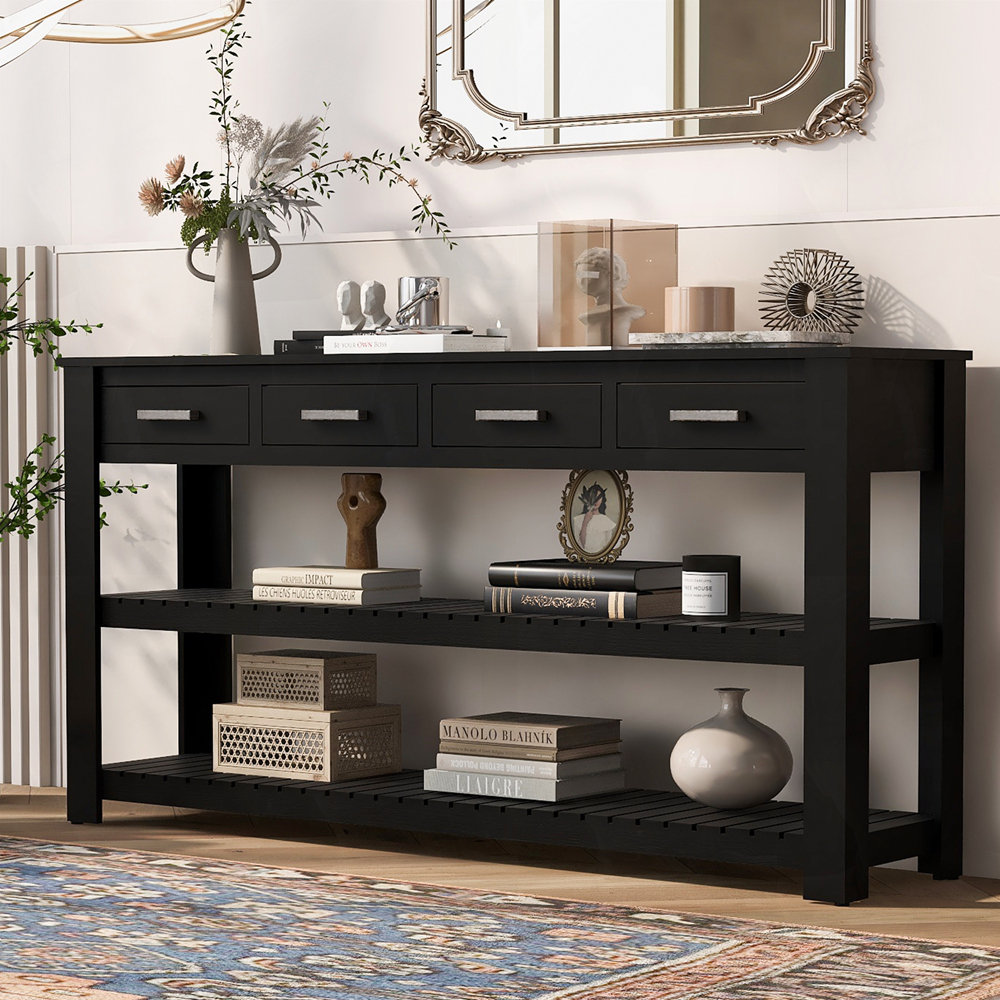 Lark Manor™ Modern Style Storage Console Tables with 4 Drawers and 2 ...