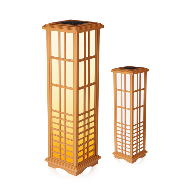 Techko Solar Contemporary Zen LED Outdoor Lantern Japanese Style | Wayfair