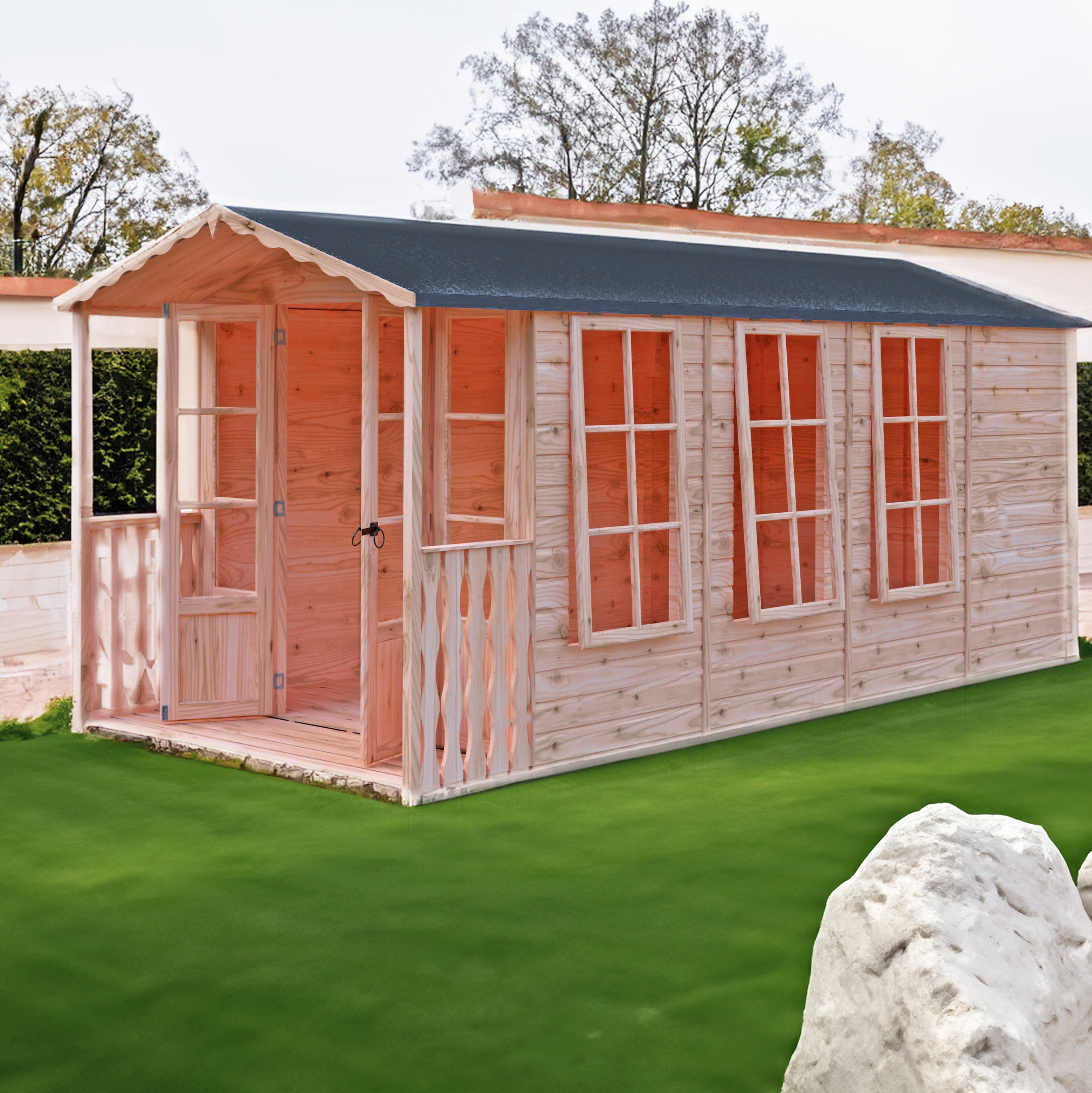 Shire GB Westminster 7 x 15 Ft. Summer House with Veranda | Wayfair.co.uk