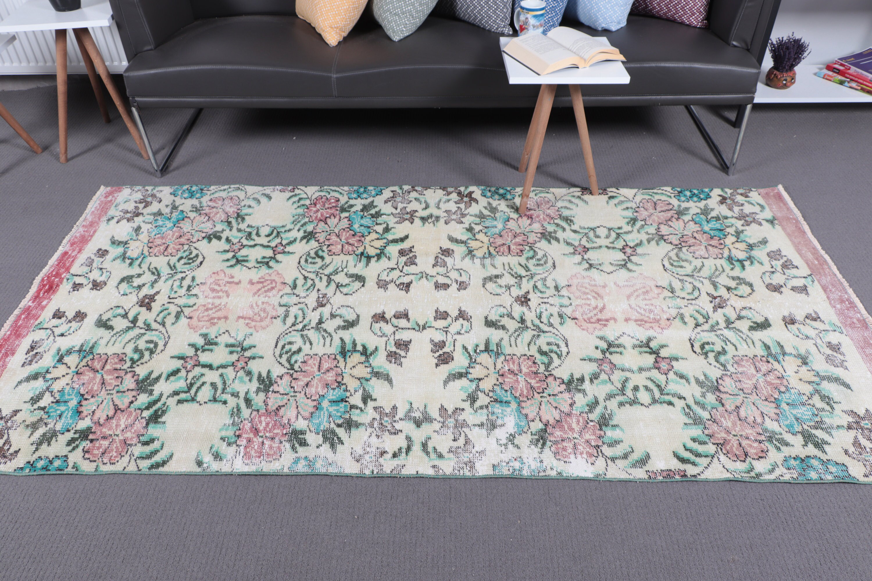 Red Barrel Studio® Handmade Turkish Floral Rug Enhancing Living Room ...