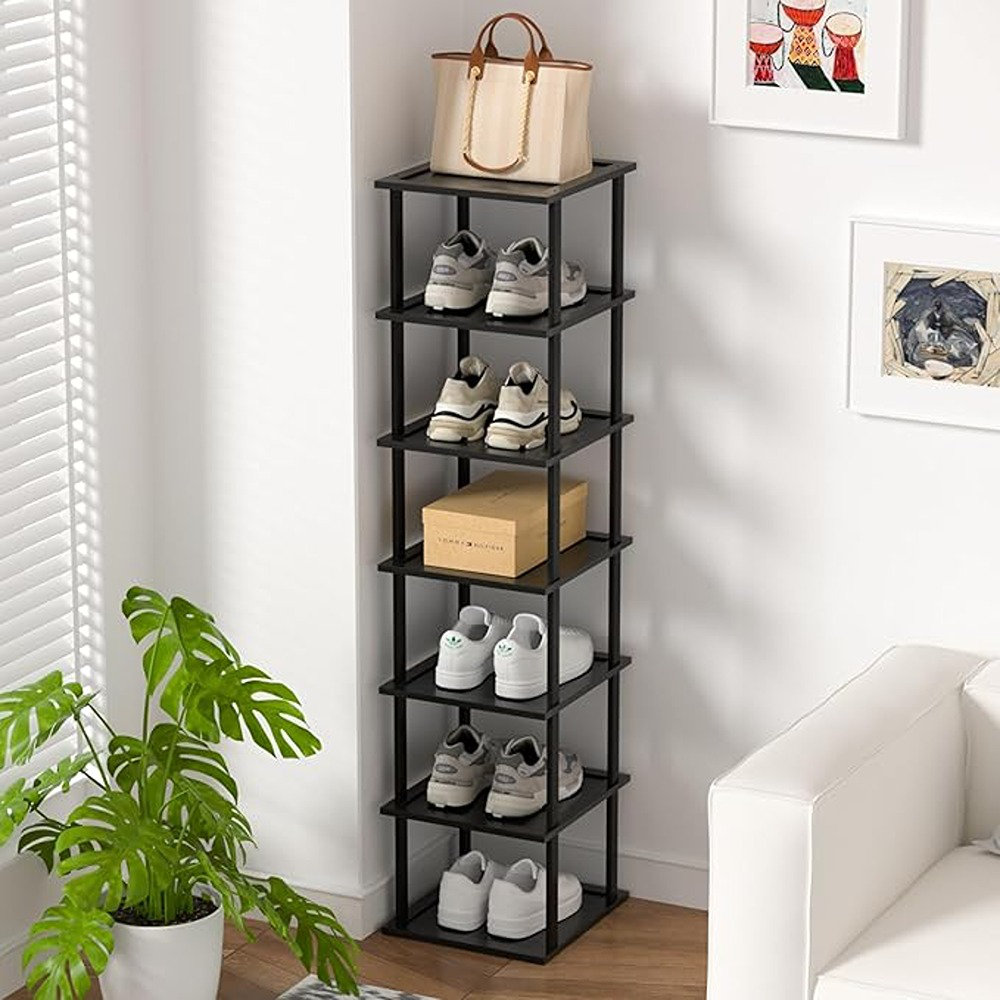 Latitude Run® Bamboo Free Standing Shoe Rack Shelf Multi Tiers Tall ...