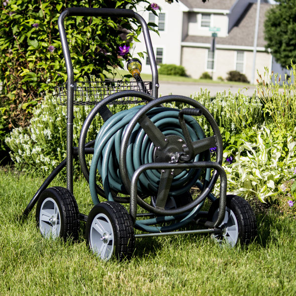 Backyard Expressions Metal Hose Reel Cart & Reviews | Wayfair