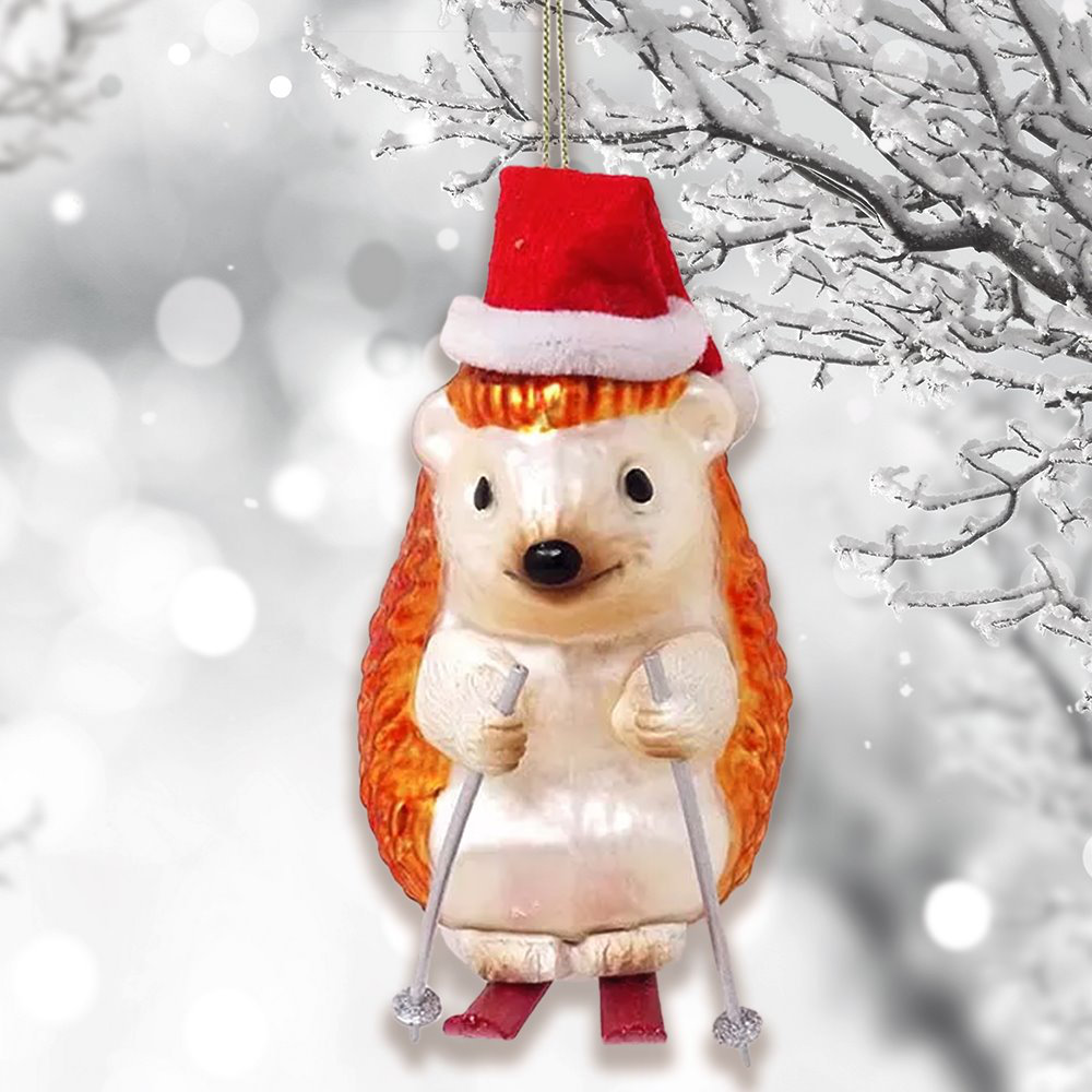 The Holiday Aisle® Skiing Hedgehog Christmas Glass Ornament - Wayfair ...