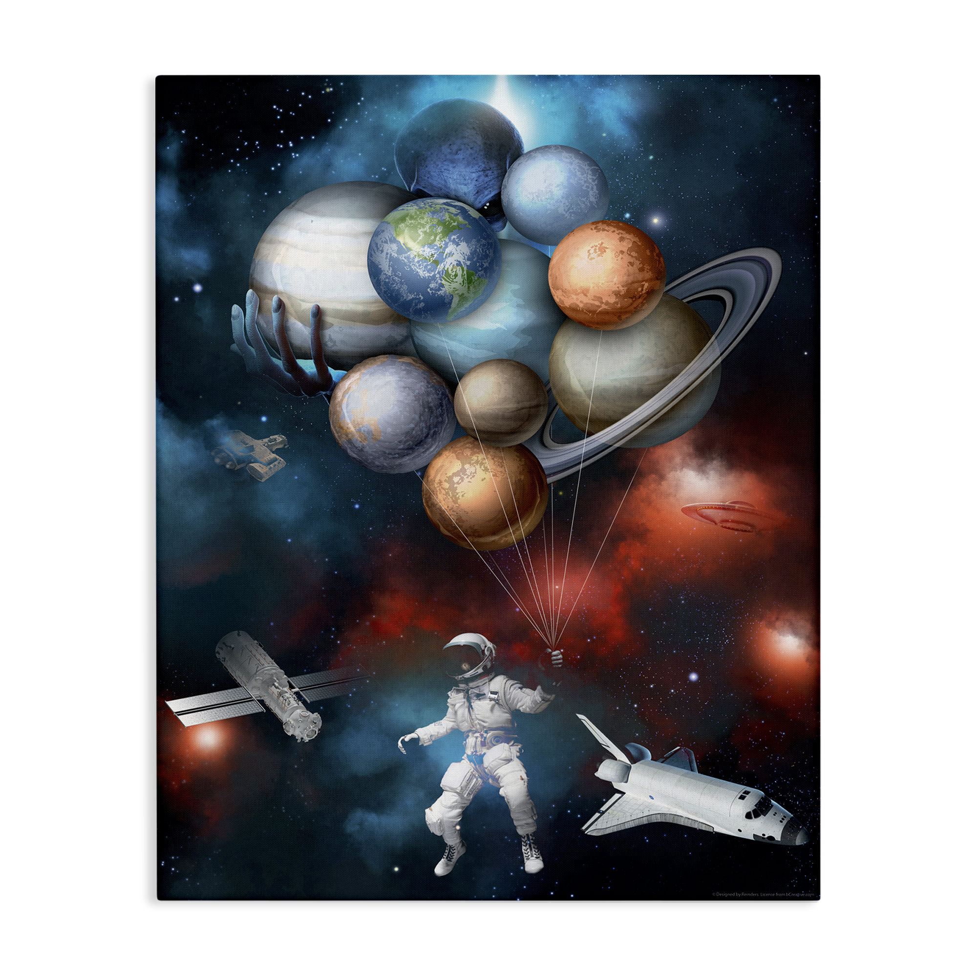 Latitude Run® Planet Balloons in Space Canvas Wall Art by Reinders ...