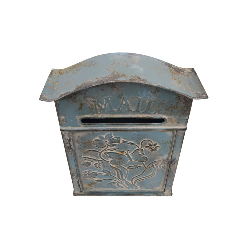 Creative Co-Op Distressed Embossed Tin Wall Mounted Mailbox & Reviews ...