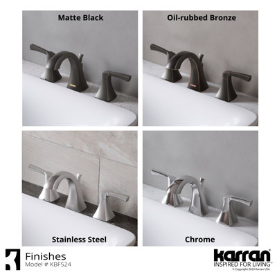 Karran Widespread Faucet 2-handle Bathroom Faucet with Drain Assembly ...
