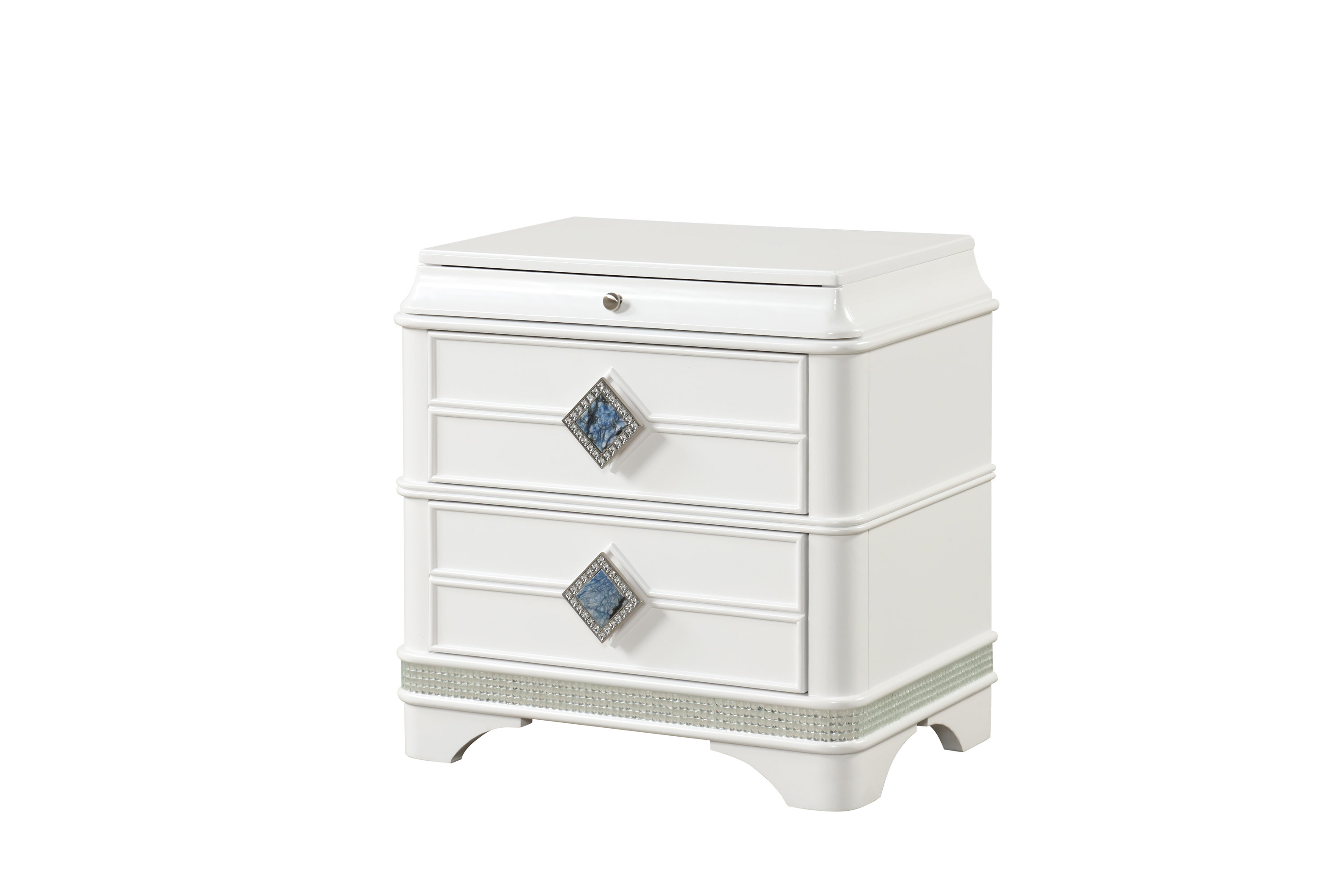 Corrigan Studio® Luxurious Wood Nightstand With Hidden Jewelry Drawer ...