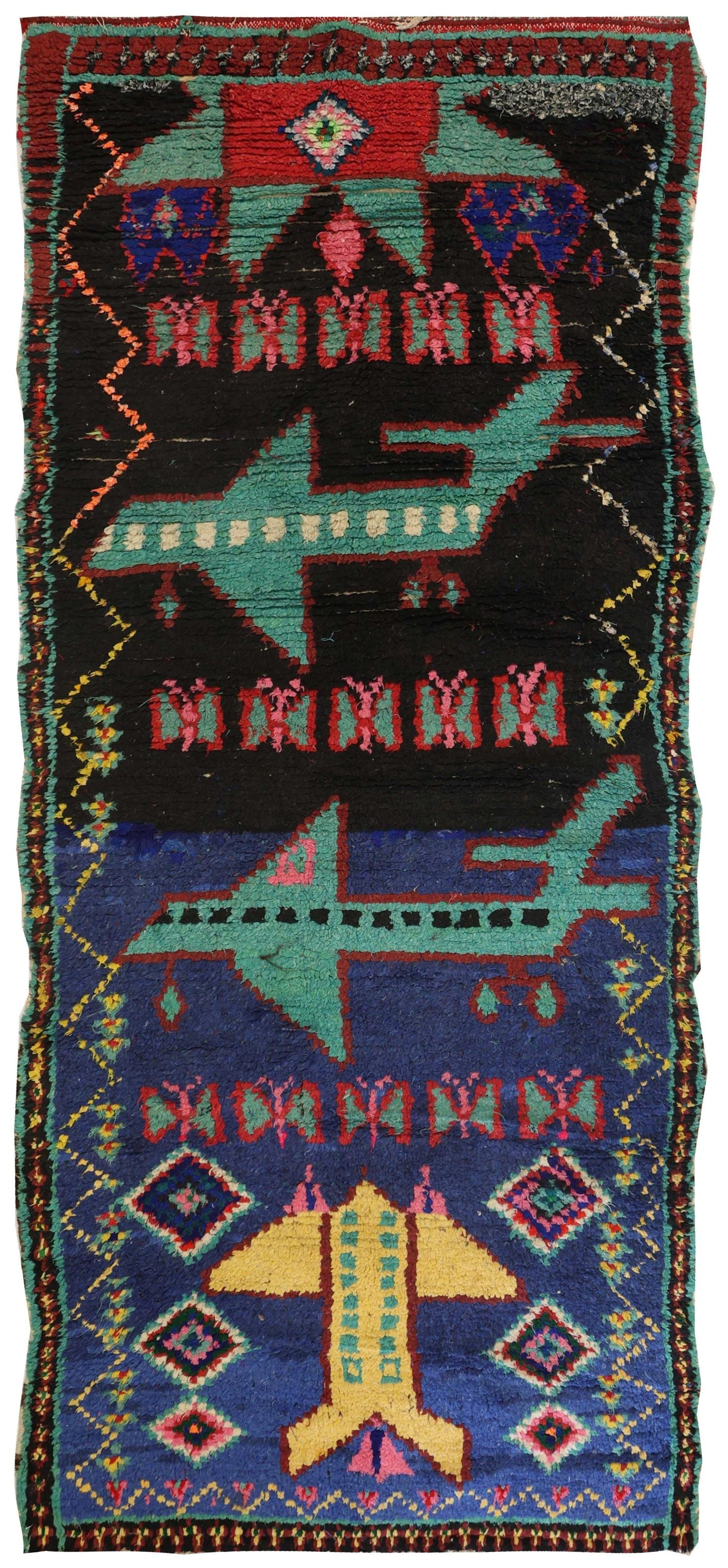 Landry & Arcari Rugs and Carpeting Vintage Moroccan Berber Wool On Wool ...