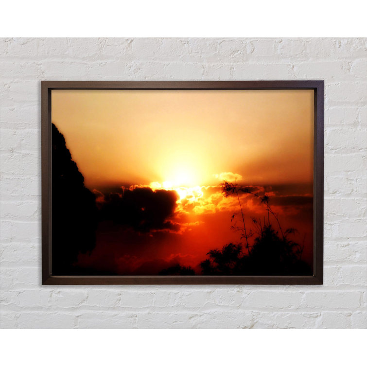 Bright Star Sunset Clouds - Single Picture Frame Print on Canvas ...