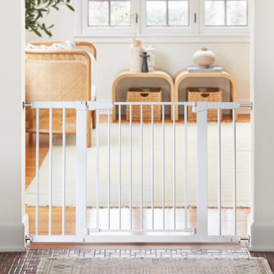 Toocapro 29.5-46" Wide Baby Gate 30" Tall Dual Lock Auto Close Safety ...